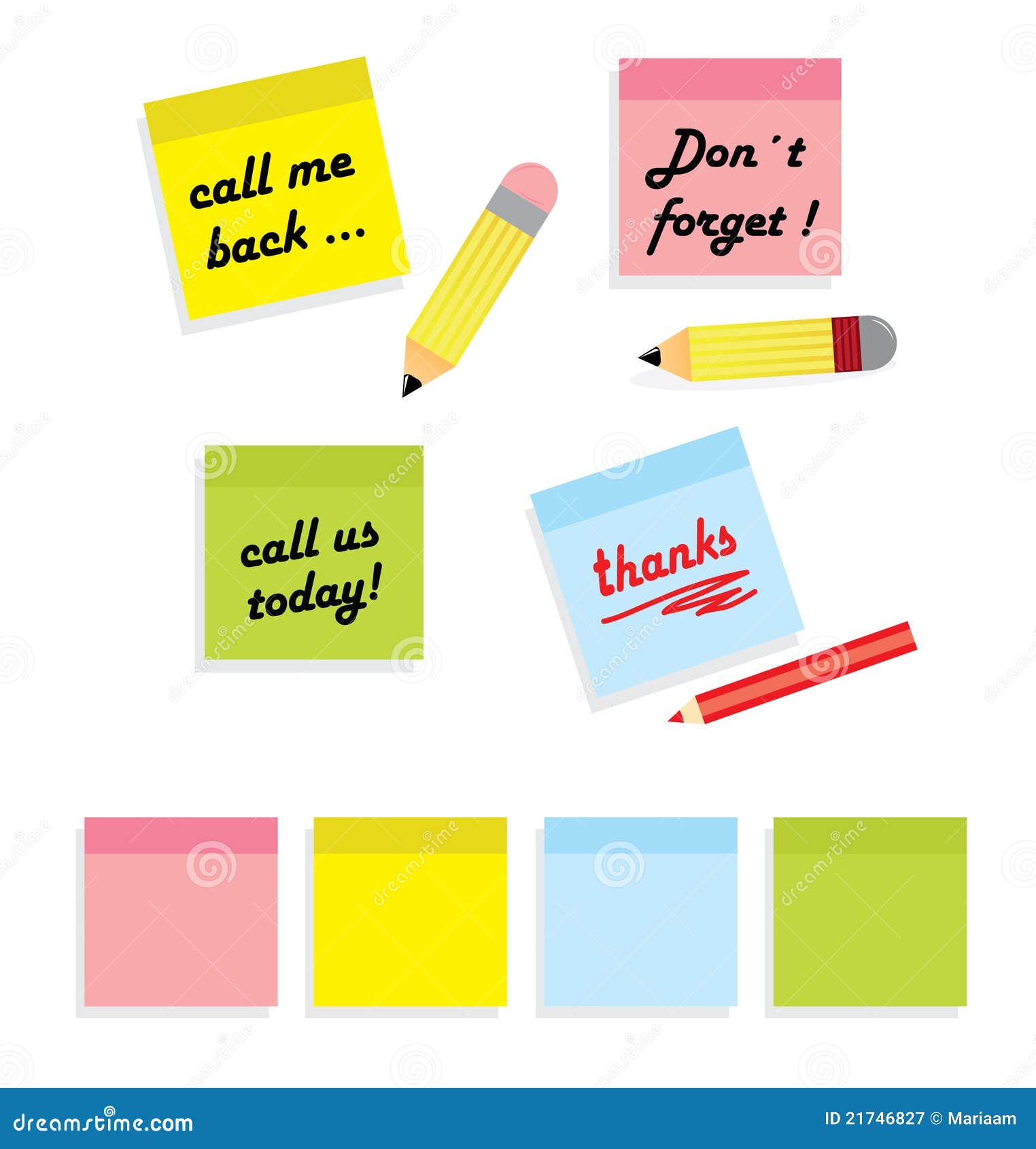 Mensajes del post-it stock de ilustración. Ilustración de hoja - 21746827