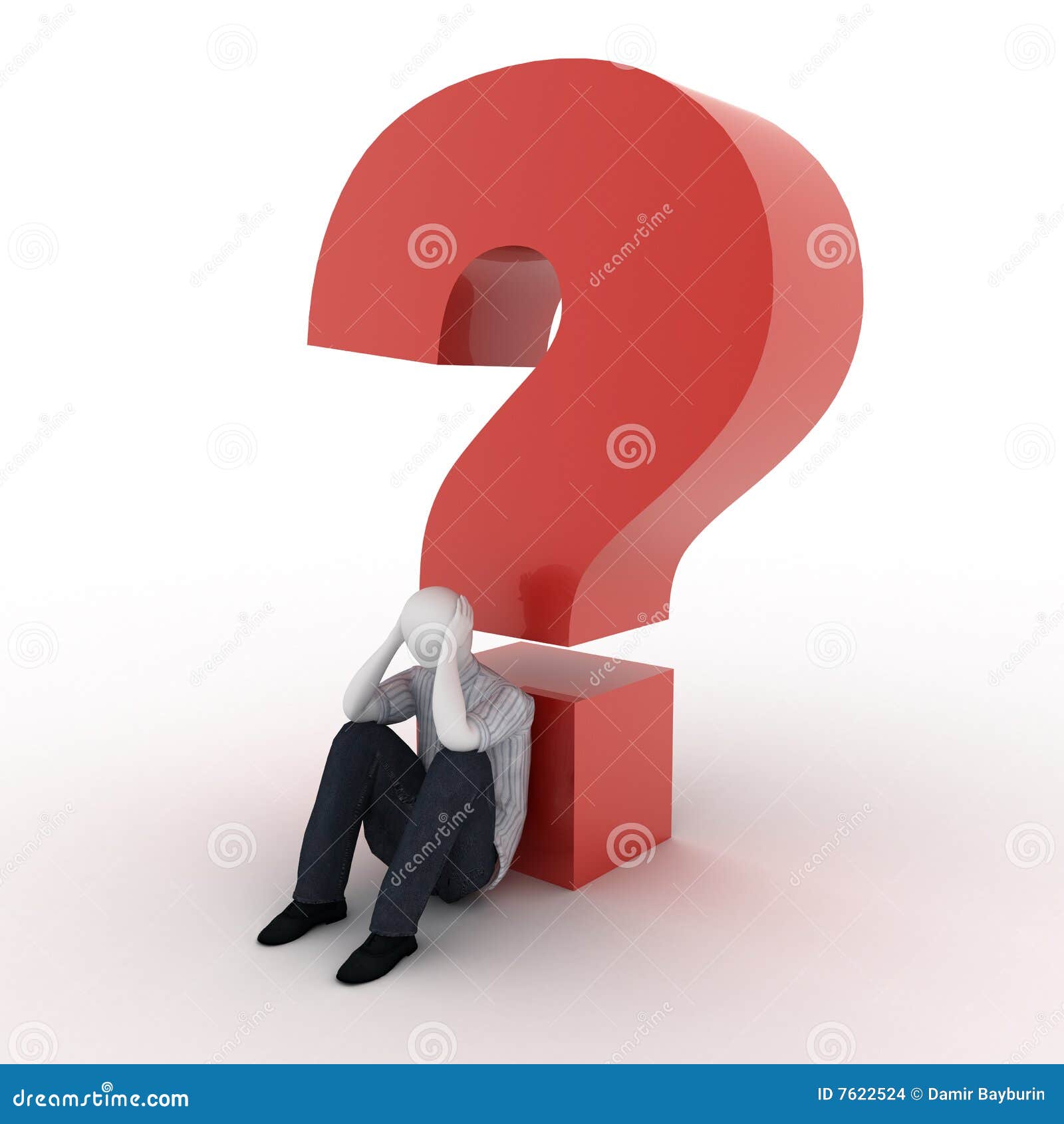 Mensch 3d mit Frage stock abbildung. Illustration von informationen ...