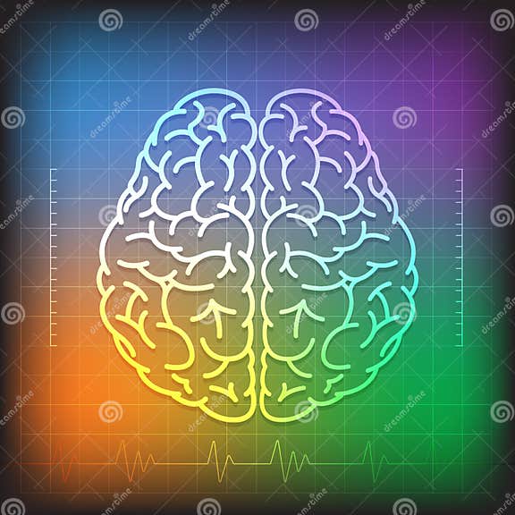 Mensch Brain Concept Mit Wellen-Diagramm-buntem Hintergrund Vektor ... Mensch Brain Concept Mit Wellen-Diagramm-buntem Hintergrund Vektor ...