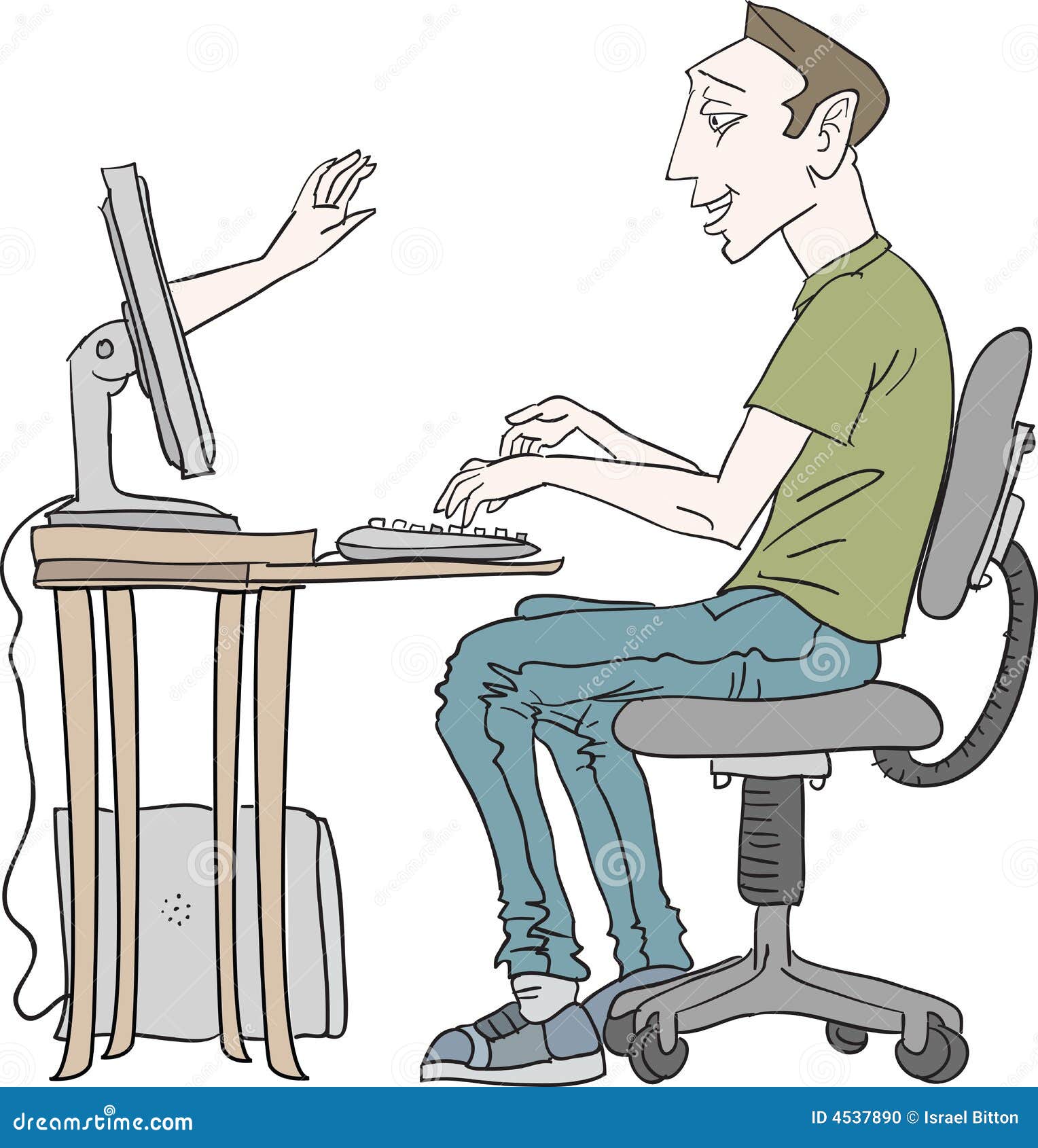 Mensch-Computer stock abbildung. Illustration von waving - 4537890