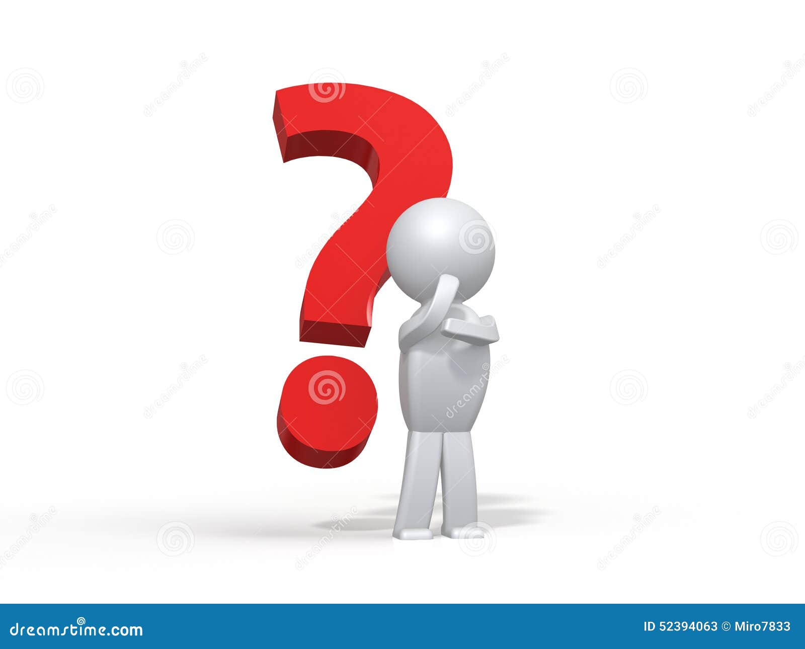 Mensch 3d Mit Einem Roten Fragezeichen Stock Abbildung - Illustration ...