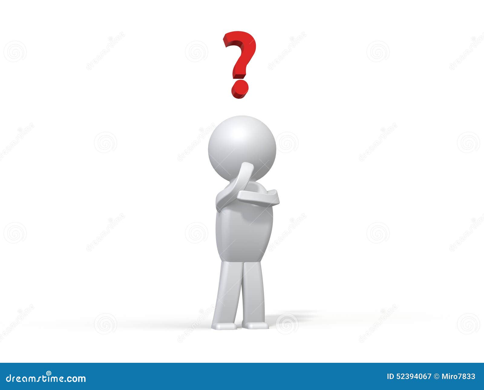 Mensch 3d Mit Einem Roten Fragezeichen Stock Abbildung - Illustration ...