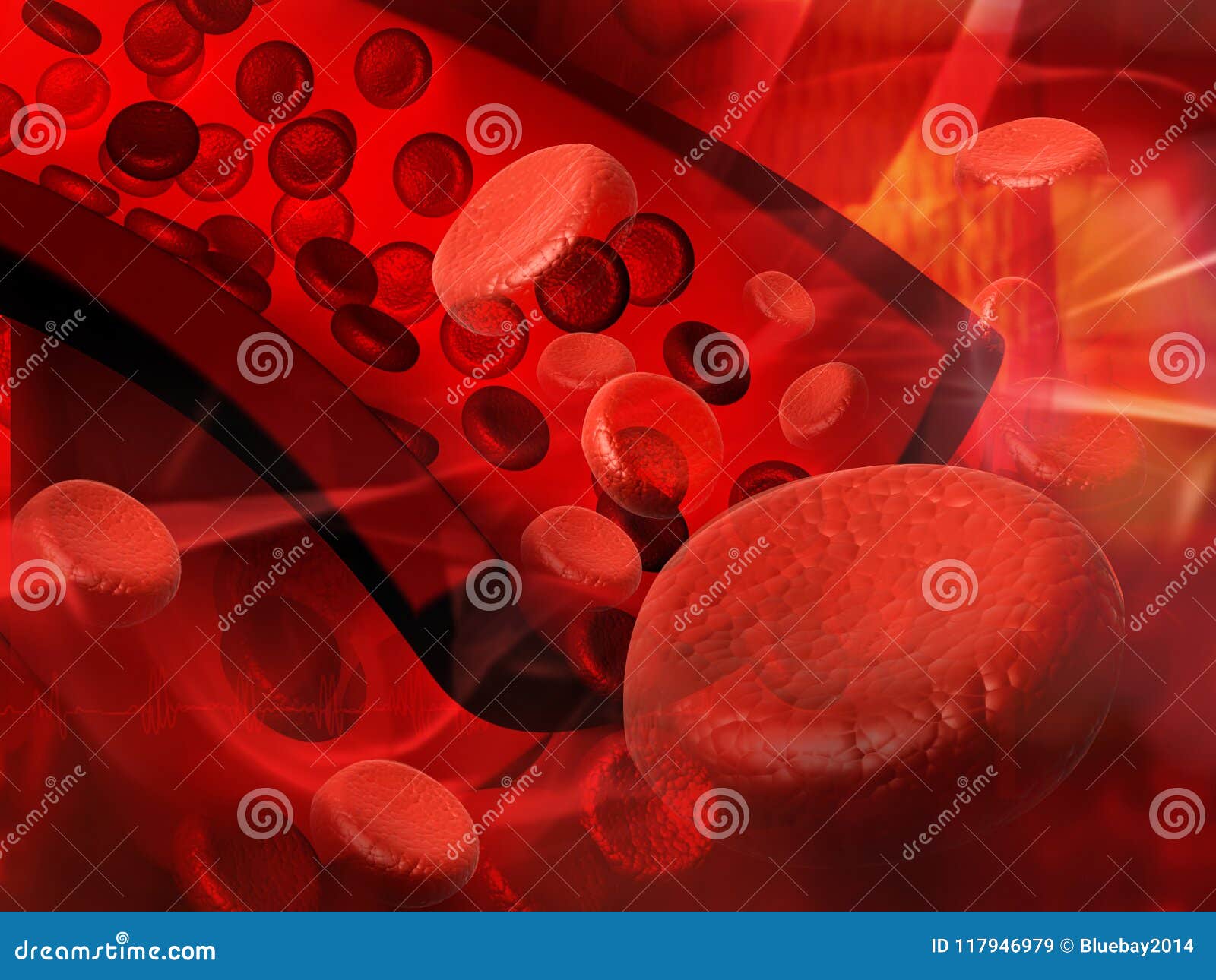 Menschliche Blutzellen stock abbildung. Illustration von zelle - 117946979