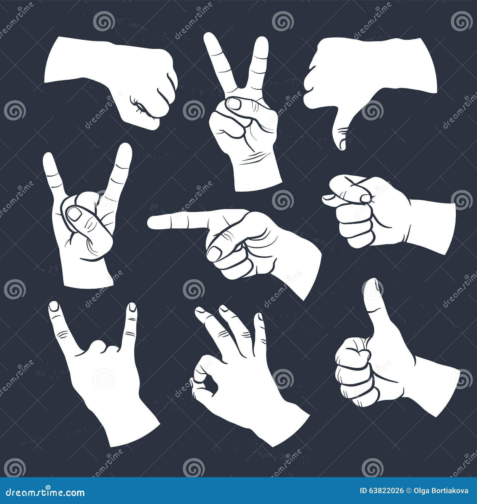 Menschliche Gesten vektor abbildung. Illustration von unten - 63822026