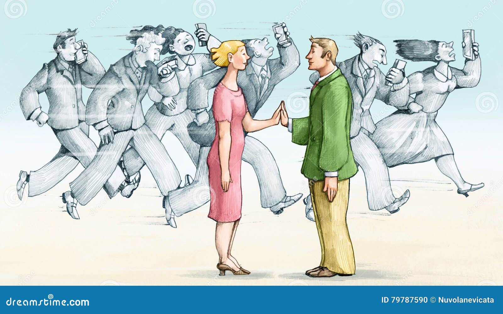 Menschlicher Kontakt stock abbildung. Illustration von aufwecken - 79787590