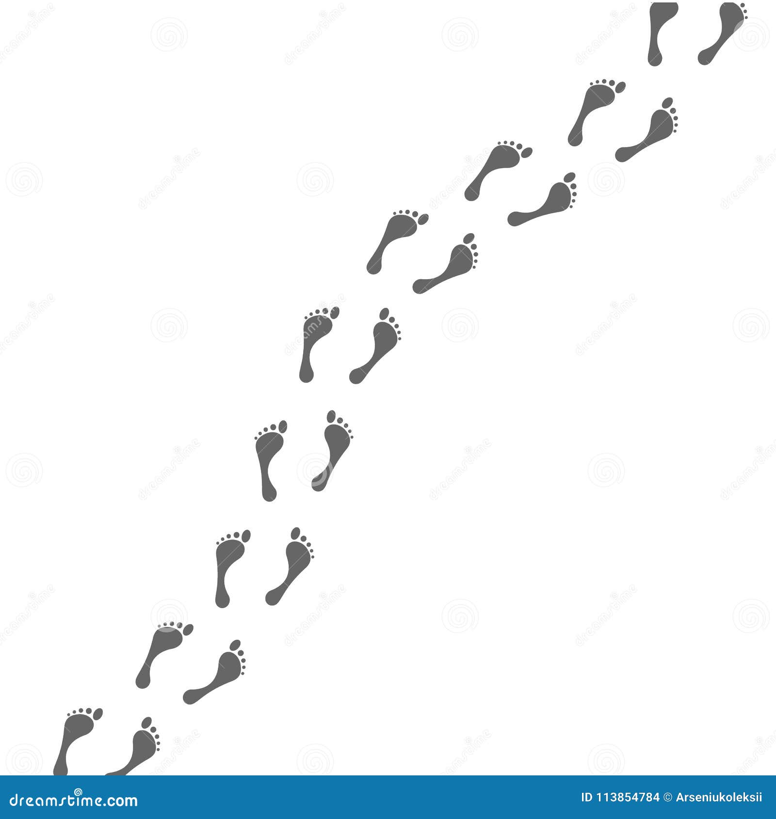 Menselijk Blootvoets Voetspoor Vector Illustratie - Illustration of ...