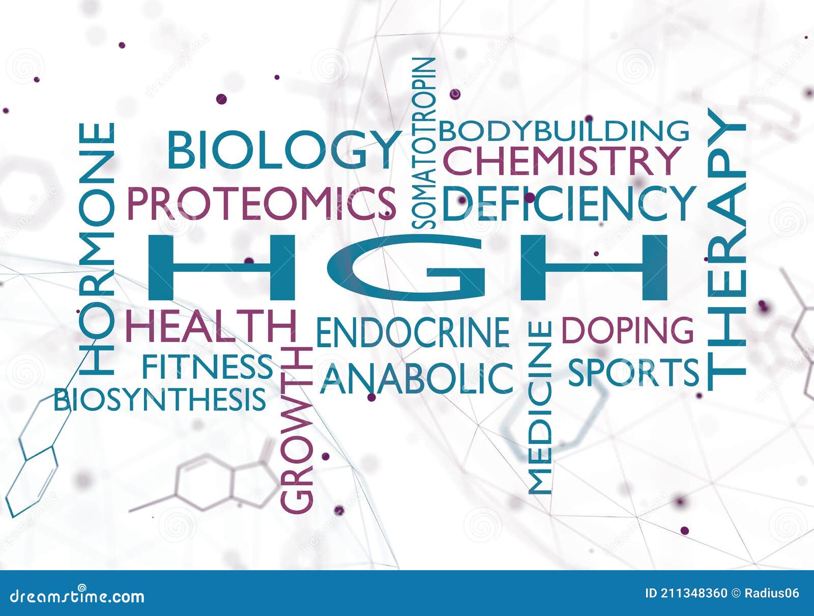 Menselijk groeihormoon stock illustratie. Illustration of wetenschap ...
