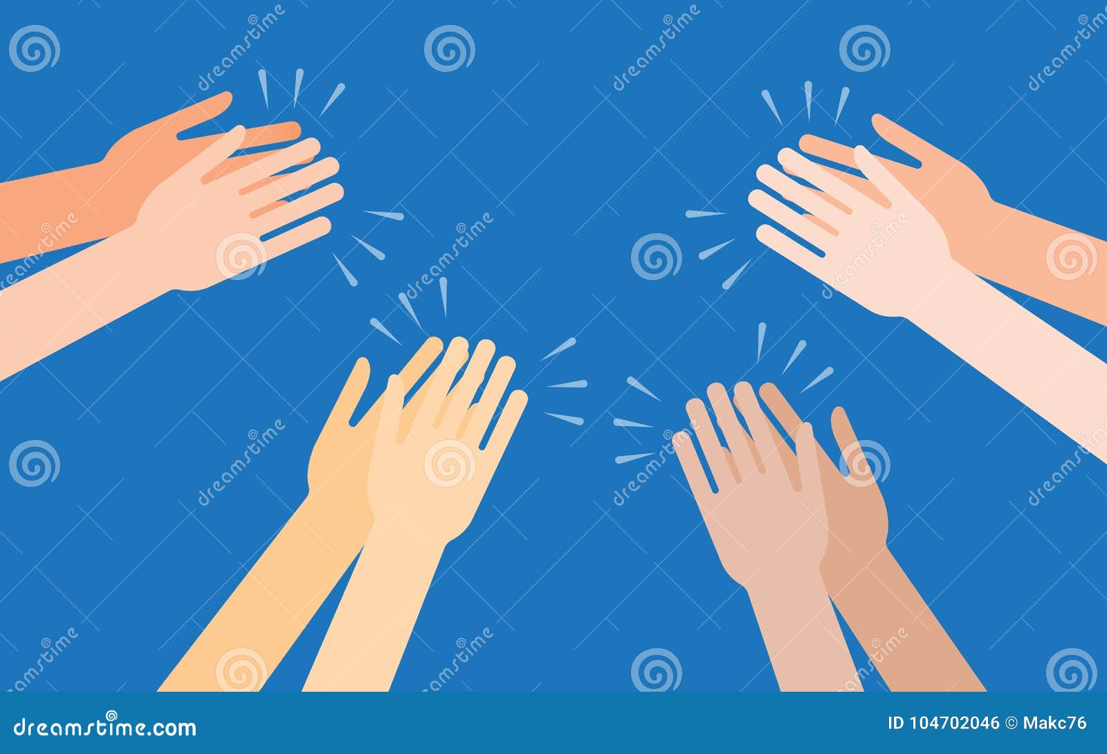 Menselijke Handen Die Applaus Slaan Vector Illustratie - Illustration ...