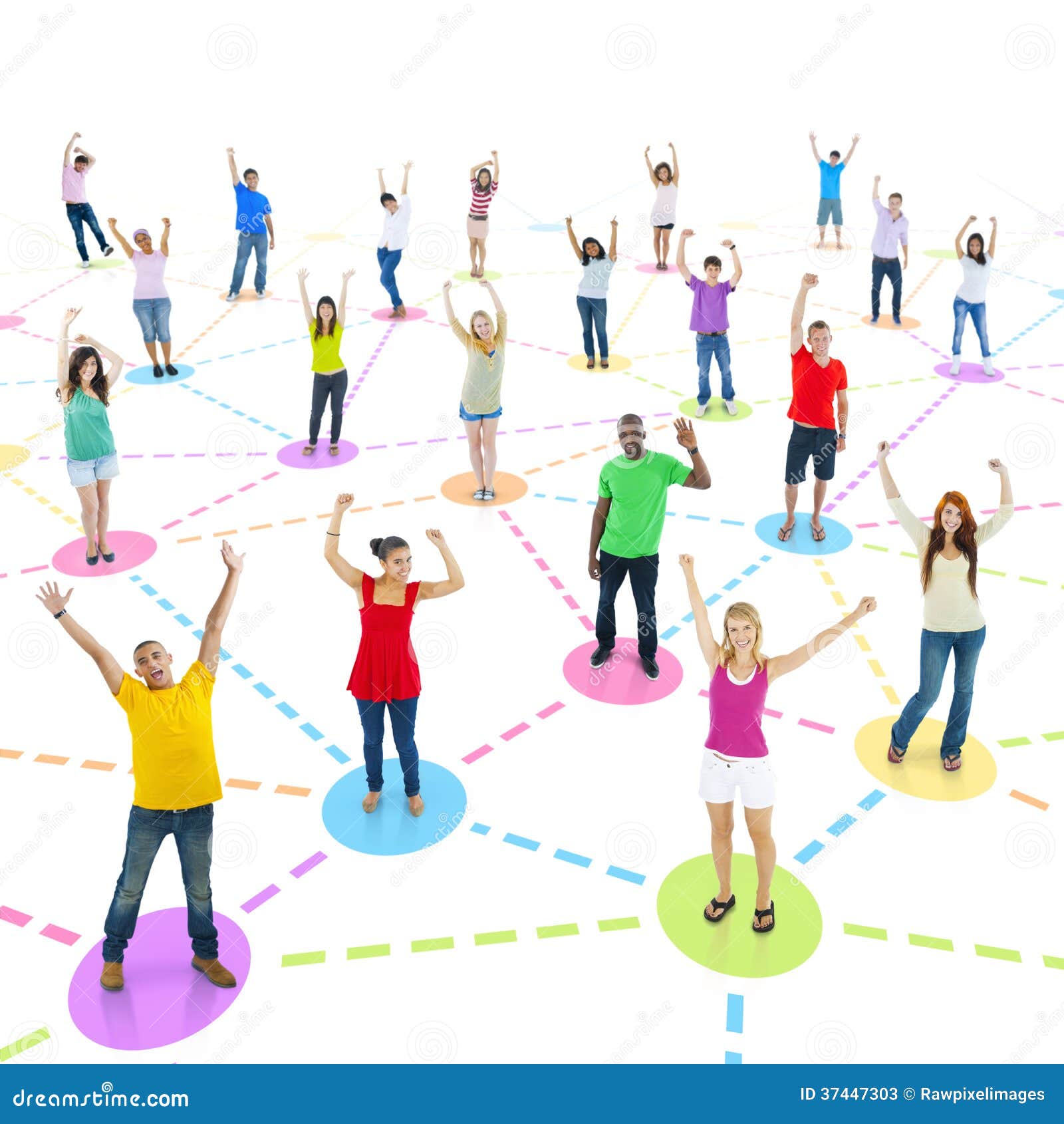 Mensen in De Samen Verbonden Wereld Stock Afbeelding - Image of groep ...