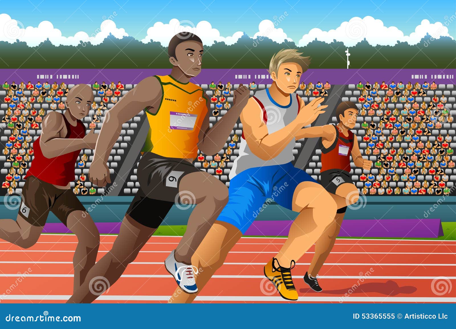 Mensen Die in De Concurrentie Lopen Vector Illustratie - Illustration ...