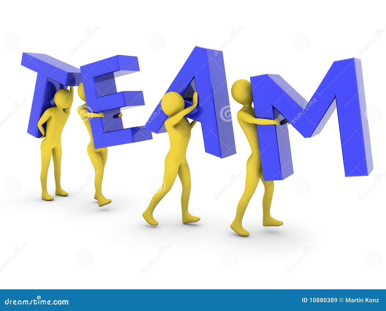 Mensen Die De Samen Dragende Blauwe Brieven Van Het Team Werken Stock ...