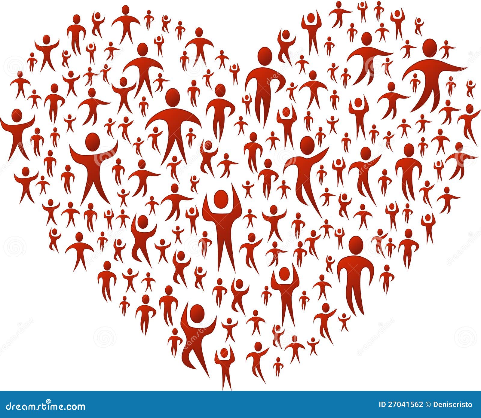 Mensen Die Een Groot Hart Vormen Vector Illustratie - Illustration of ...