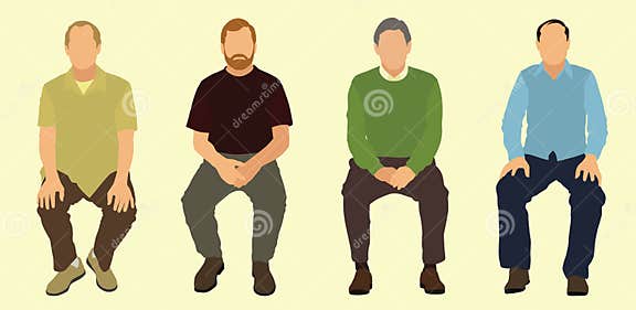 Mensen die gaan zitten vector illustratie. Illustration of manier ...