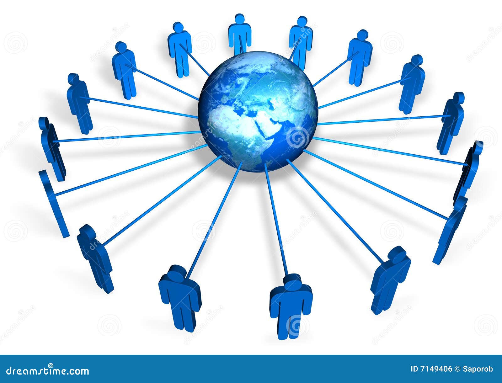 Mensen Die Met De Aarde Worden Verbonden Stock Illustratie ...