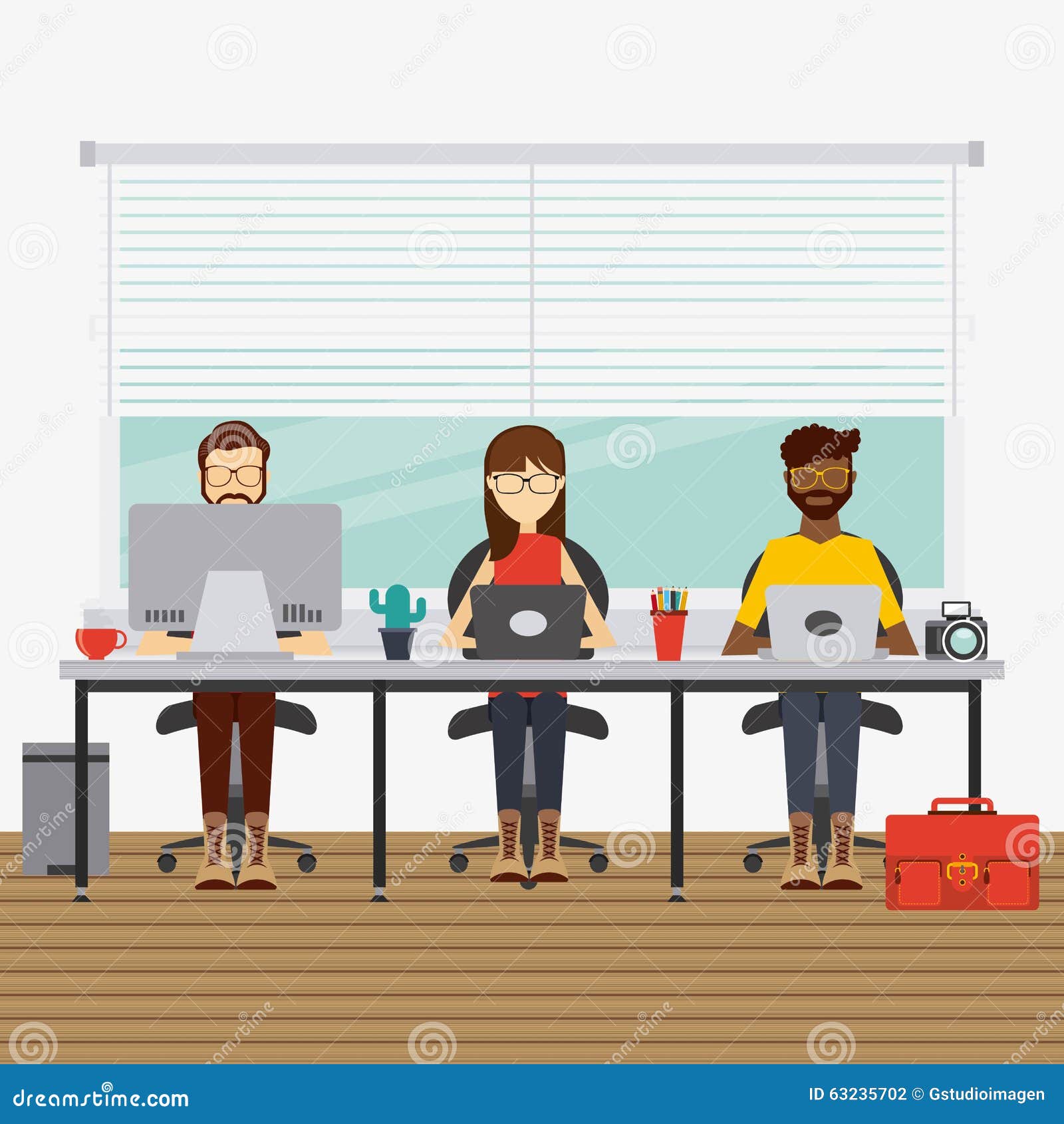 Mensen die ontwerp werken vector illustratie. Illustration of mannetje ...