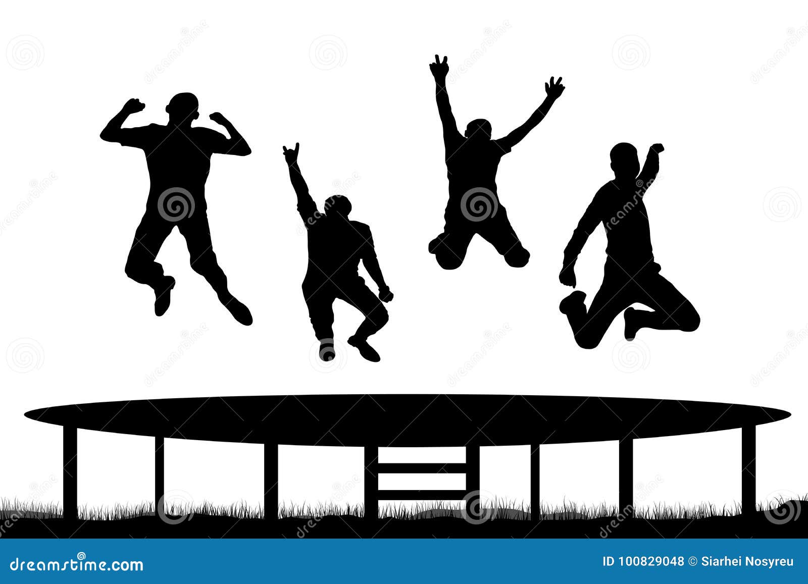 Mensen Die Trampoline Springen Vector Illustratie - Illustration of ...