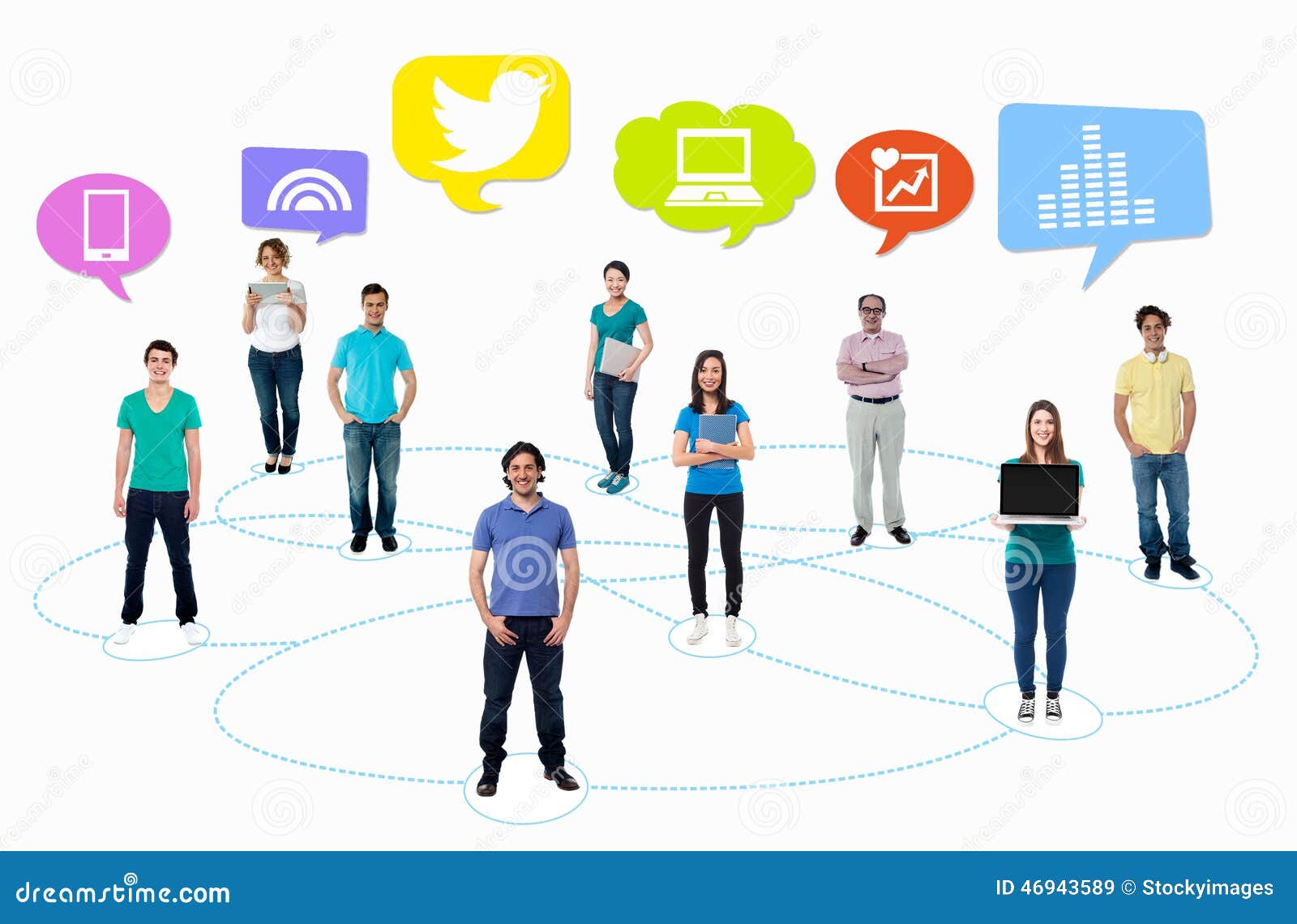 Mensen Door Netwerk Worden Verbonden Dat Stock Afbeelding - Image of ...