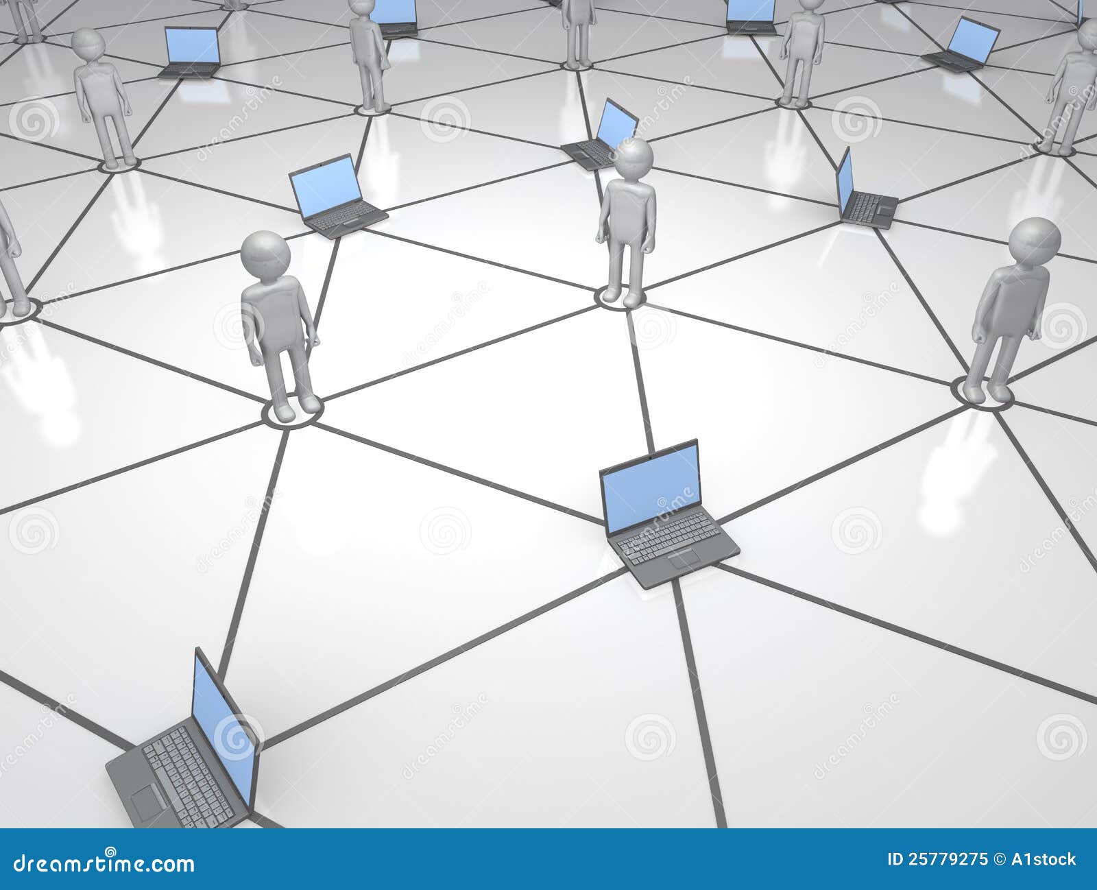 Mensen En Het Systeem Van Het Netwerk Van De Computer Stock Illustratie ...