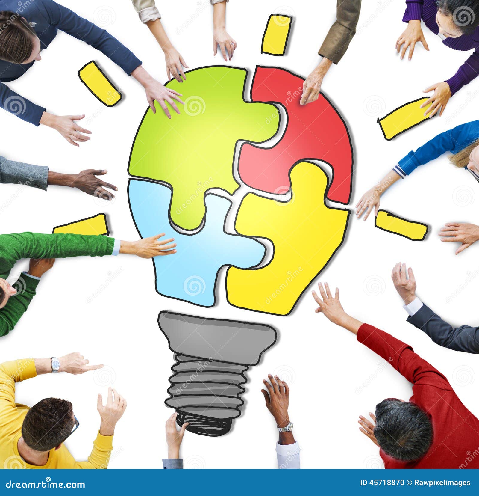 Mensen En Innovatieconcepten Die Samenwerken Stock Illustratie ...