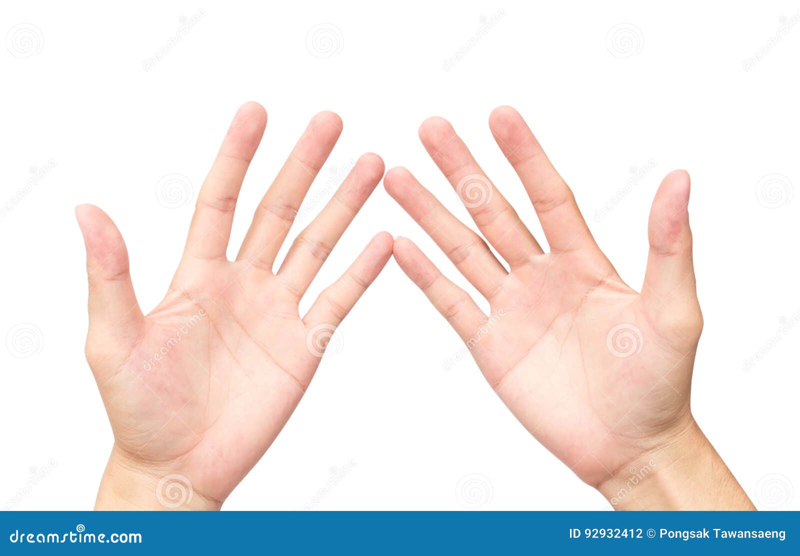 Mensen Lege Handen Open Op Witte Achtergrond Stock Foto - Image of ...