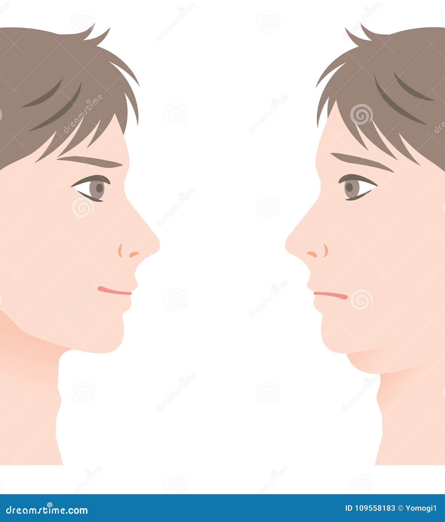 Mensen Met Onderkin En Mooie Slanke Kin Vector Illustratie ...