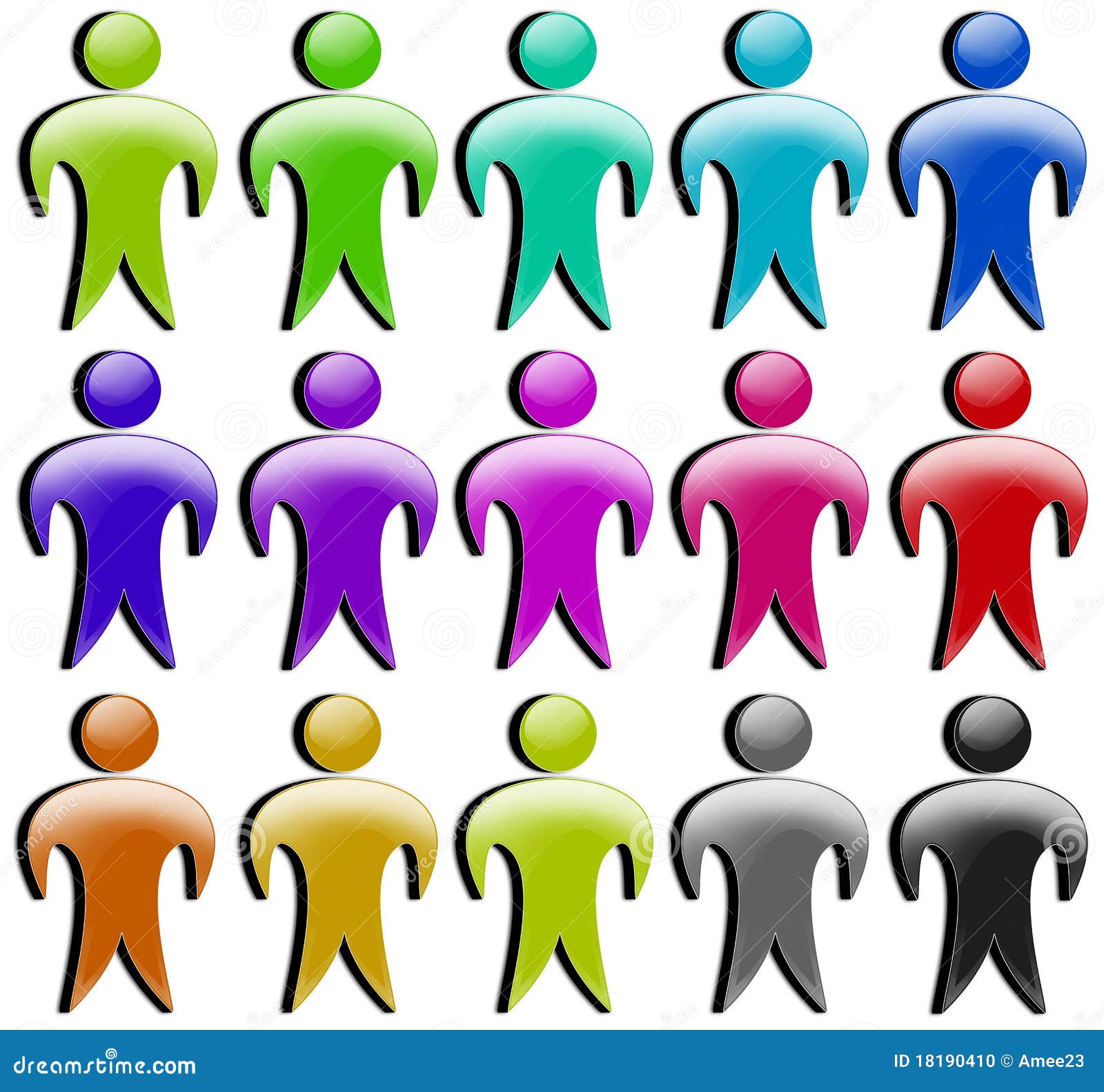 Mensen/persoon/pictogram 3D Gekleurde Reeks Stock Illustratie ...