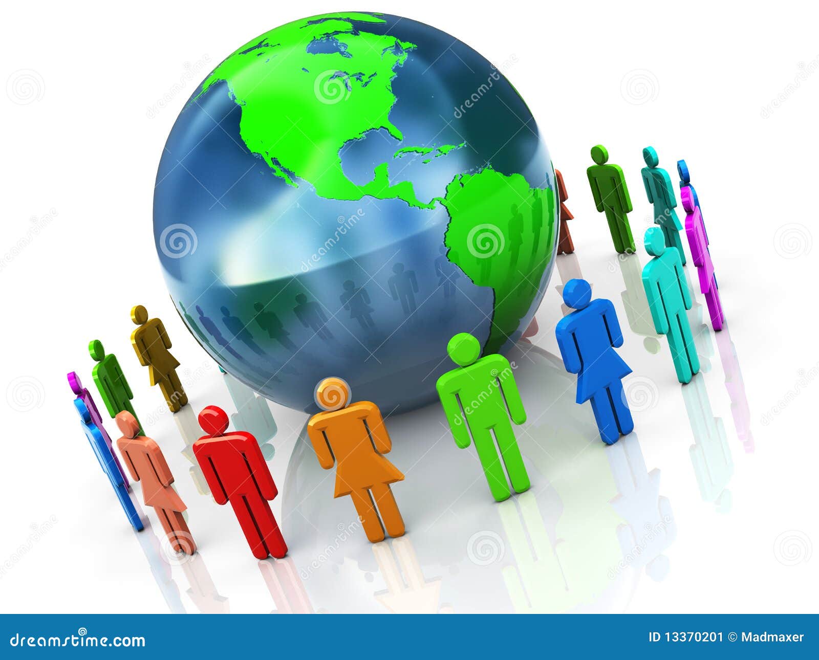 Mensen rond aarde stock illustratie. Illustration of zaken - 13370201