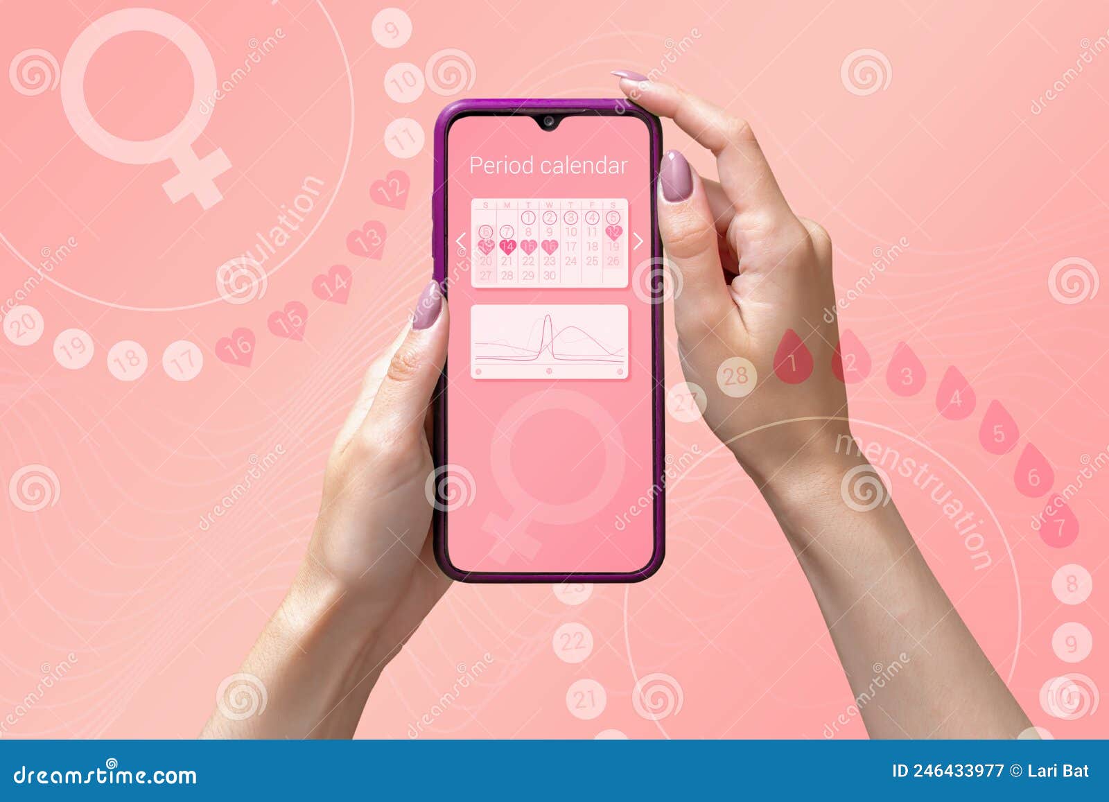 Menstrual Cycle Tracker Mobile App on the Smartphone Screen in the ...