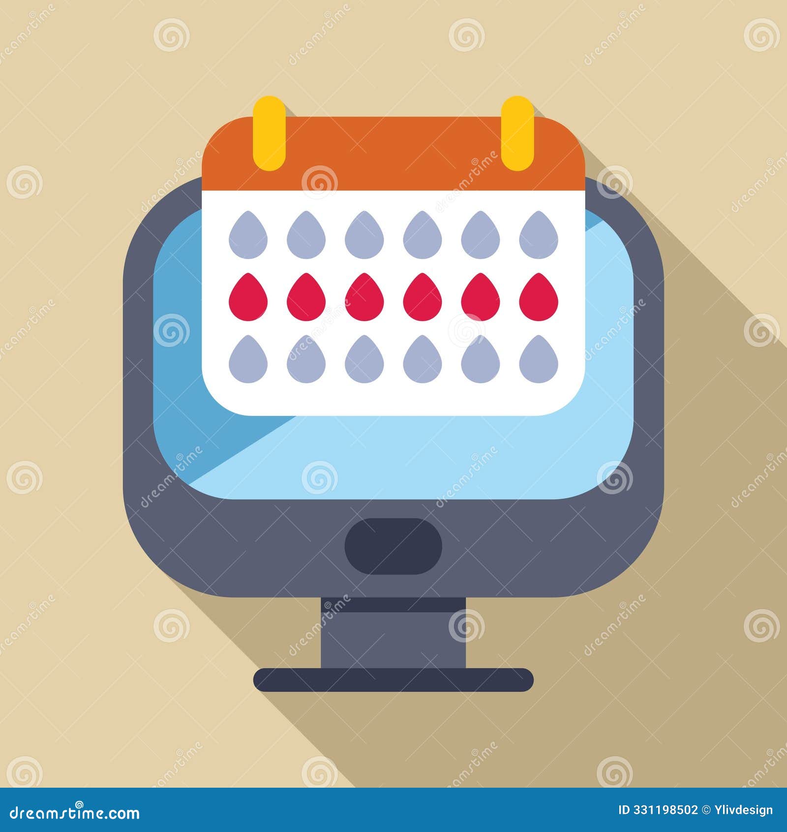 Menstrual Cycle Tracking App Displaying Period Calendar on Computer ...