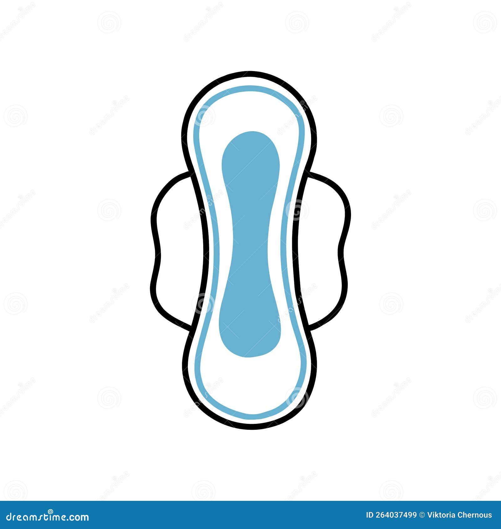 Menstrual Pad Doodle Icon, Vector Color Line Illustration Stock Vector ...