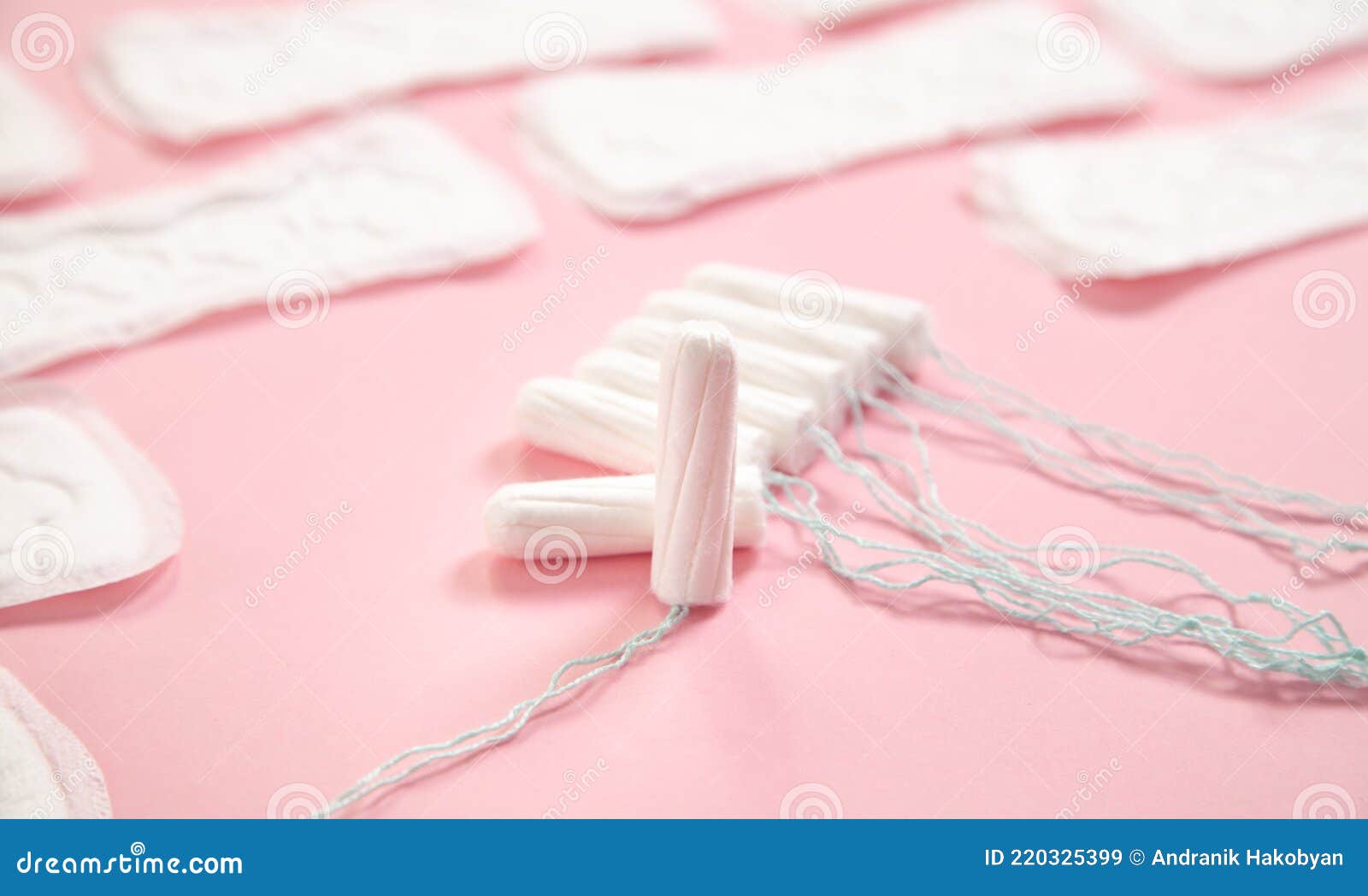 Menstrual Pad and Tampons on a Pink Background Stock Image - Image of ...
