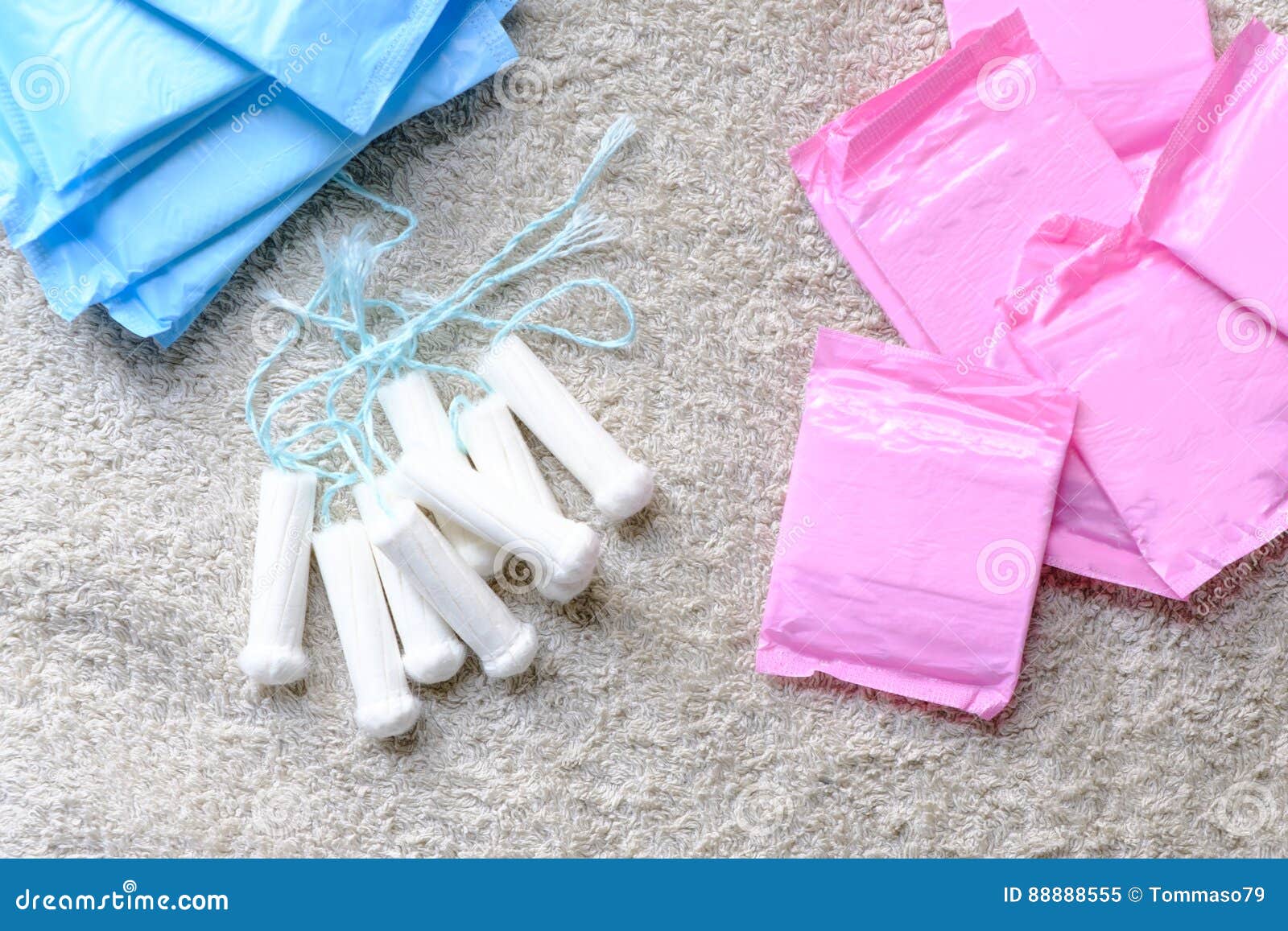Menstrual Tampons Isolated on Bath Towel Stock Image - Image of female ...
