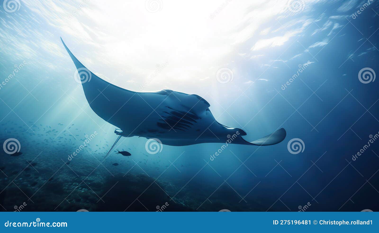 Menta Ray in Indian Ocean, Generative AI, AI Generated Stock ...