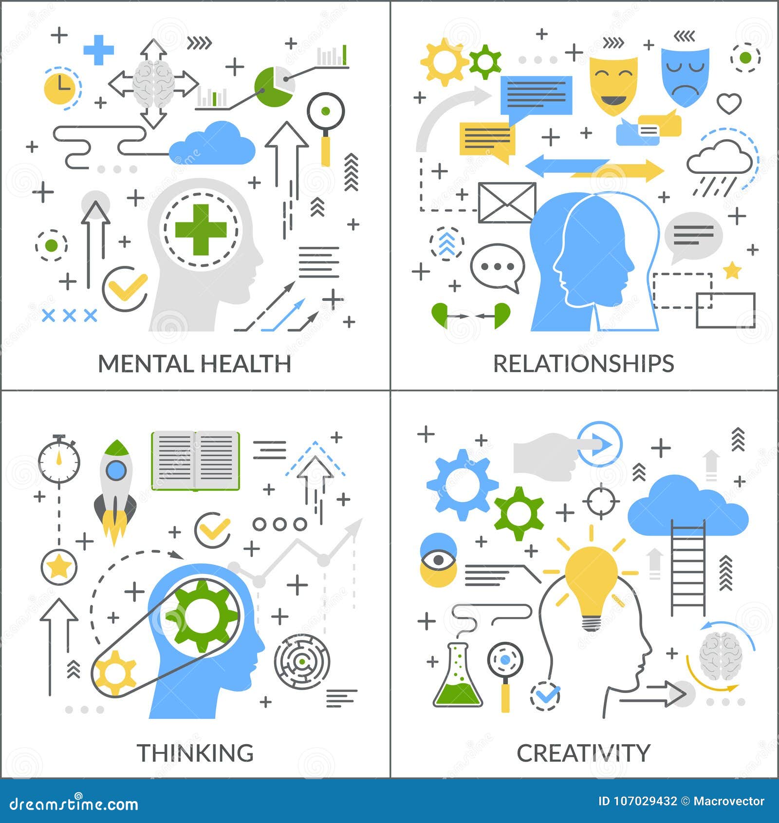 Mental Activity Flat Concept Stock Vector - Illustration of experience ...