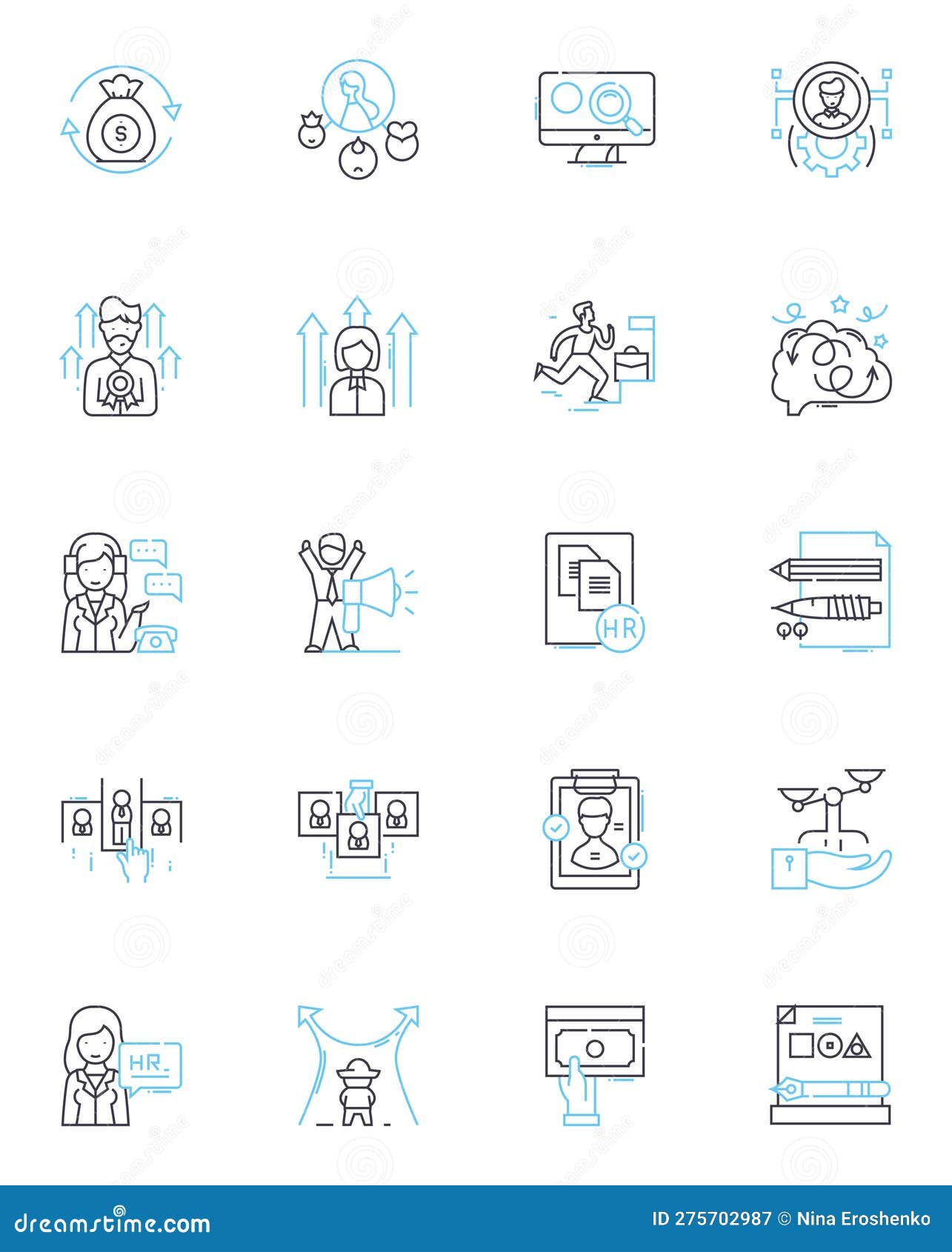 Mental Agility Linear Icons Set. Flexibility, Adaptability, Quick ...