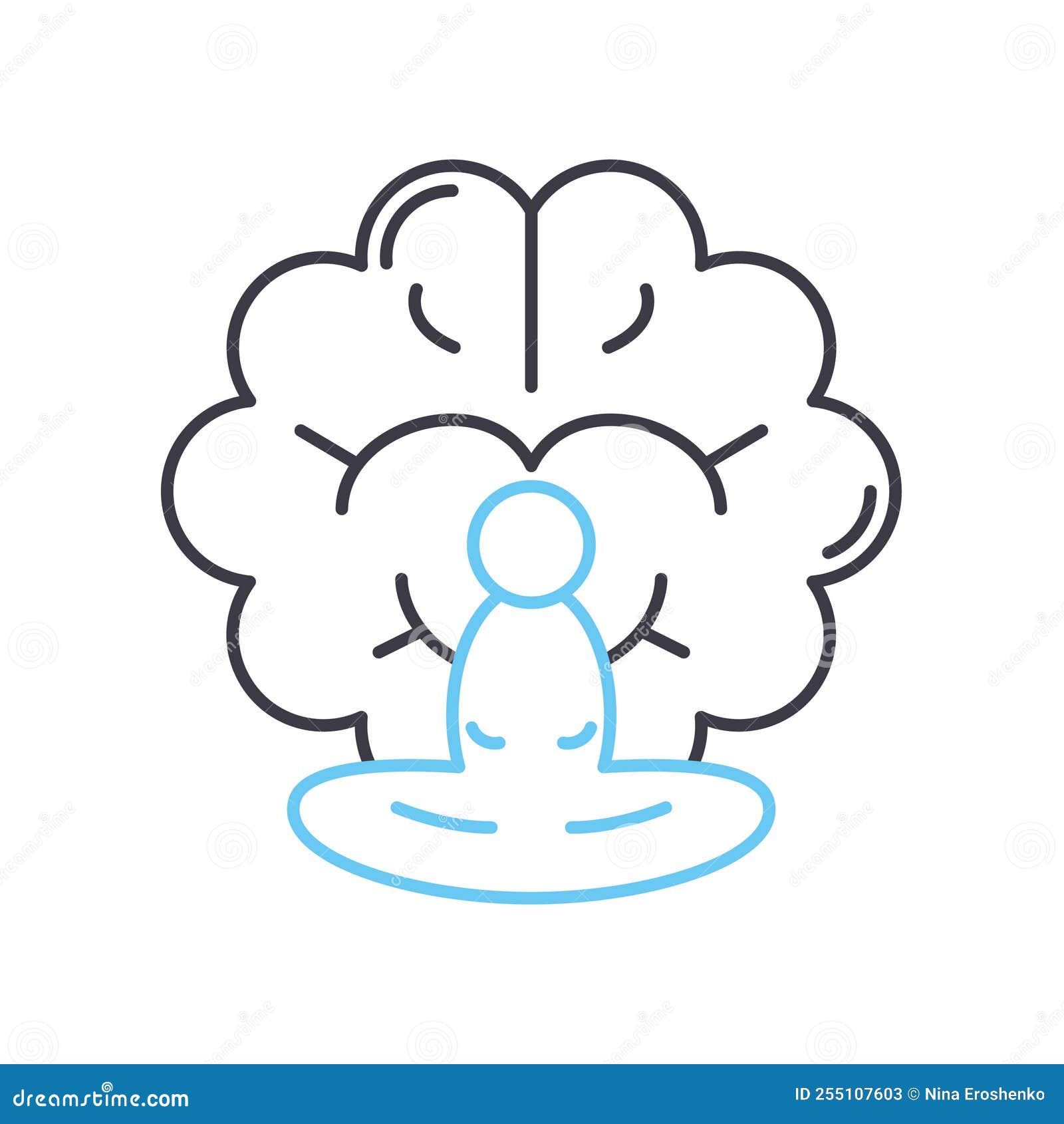 Mental Concentration Line Icon, Outline Symbol, Vector Illustration ...