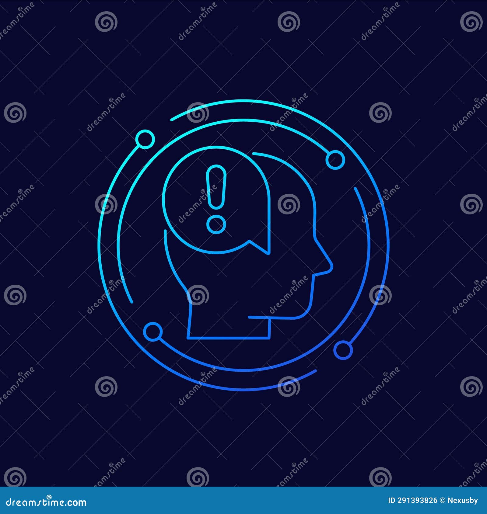 Mental Disorder, Psychological Problem Icon Stock Vector - Illustration ...