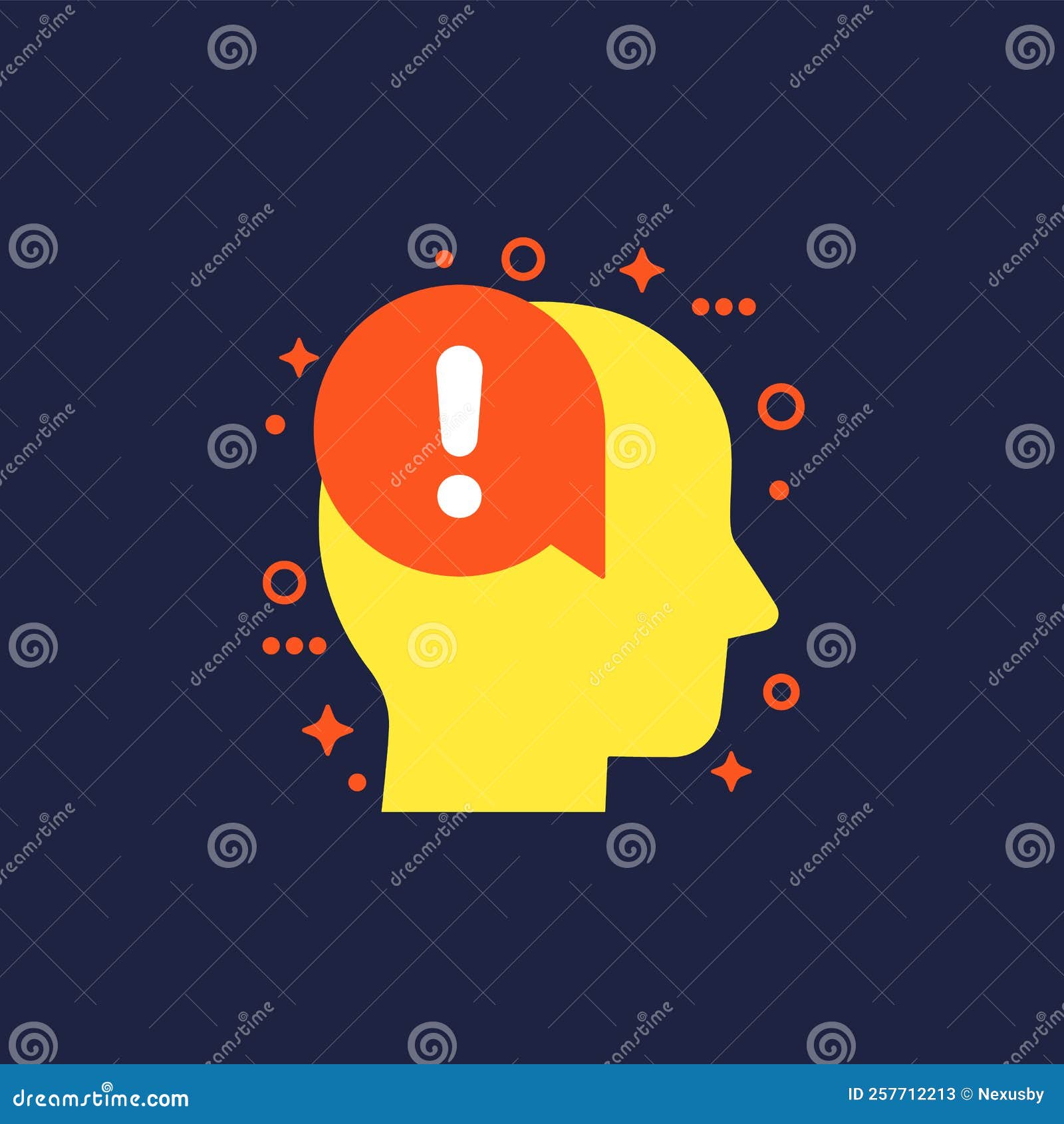 Mental Disorder, Psychological Problem Vector Icon Stock Vector - Illustration of disease ...