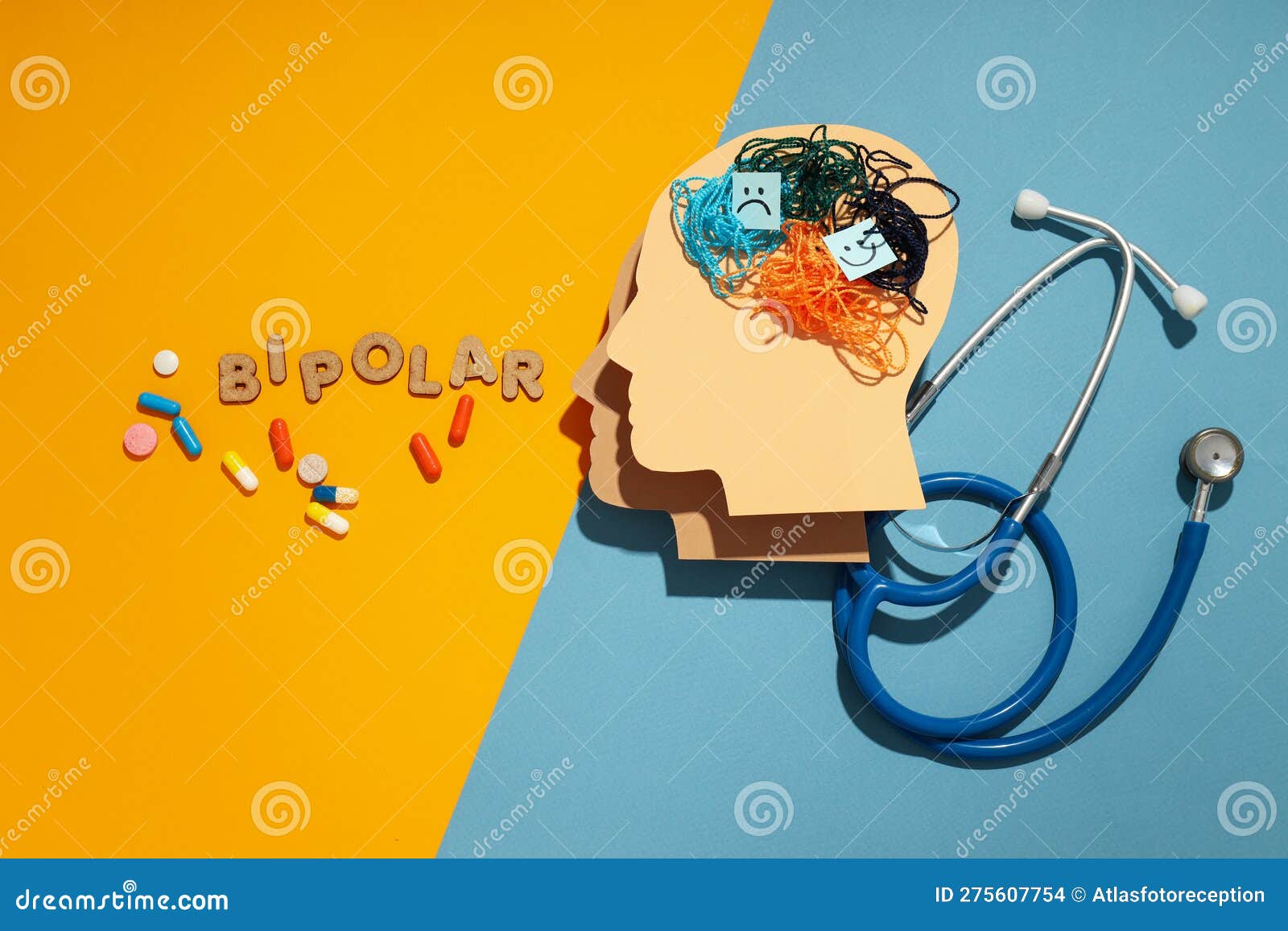 Mental Disorders Concept - Composition for Bipolar Disorder Stock Photo ...