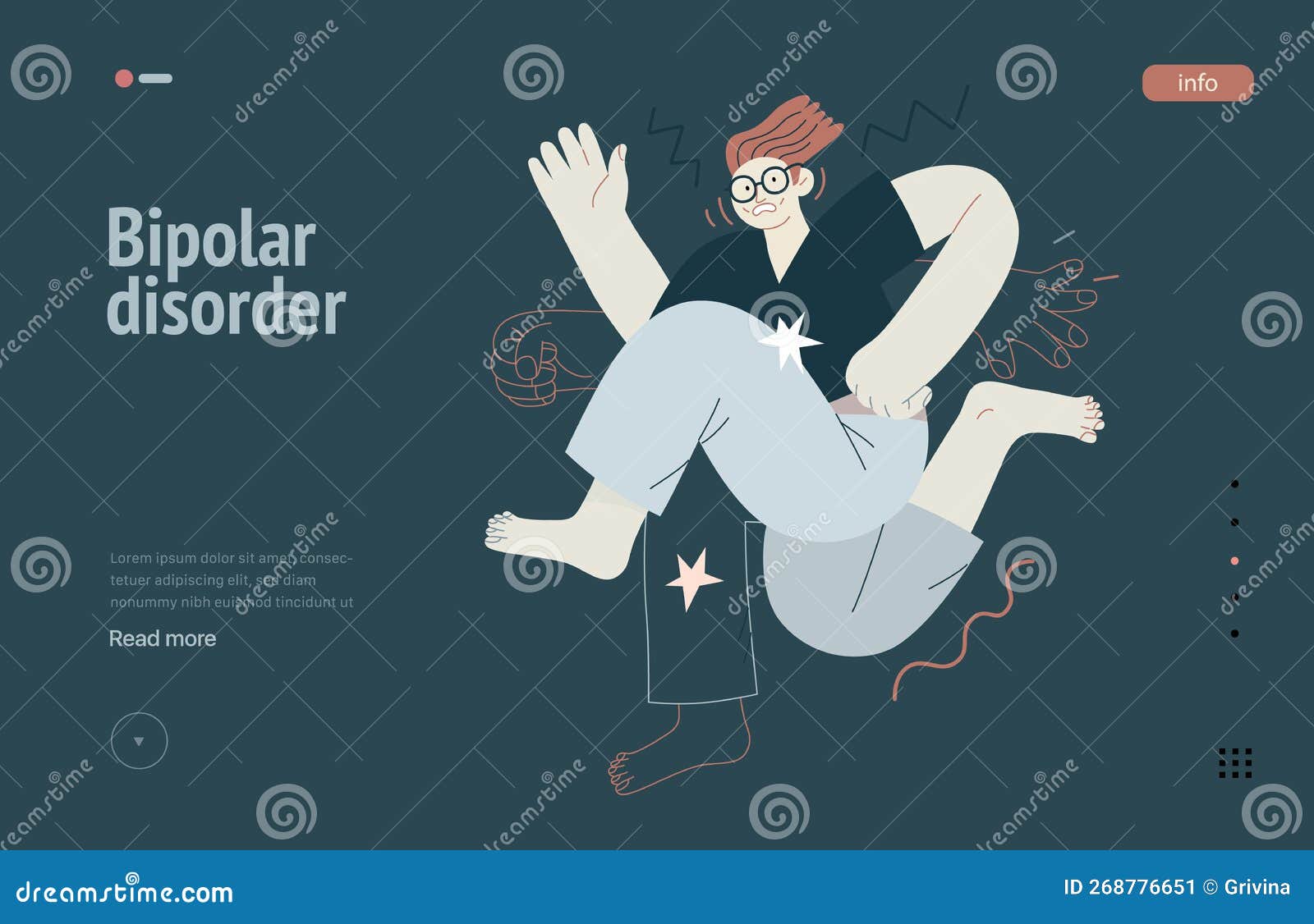 Mental Disorders Vector Web Template Stock Illustration - Illustration ...