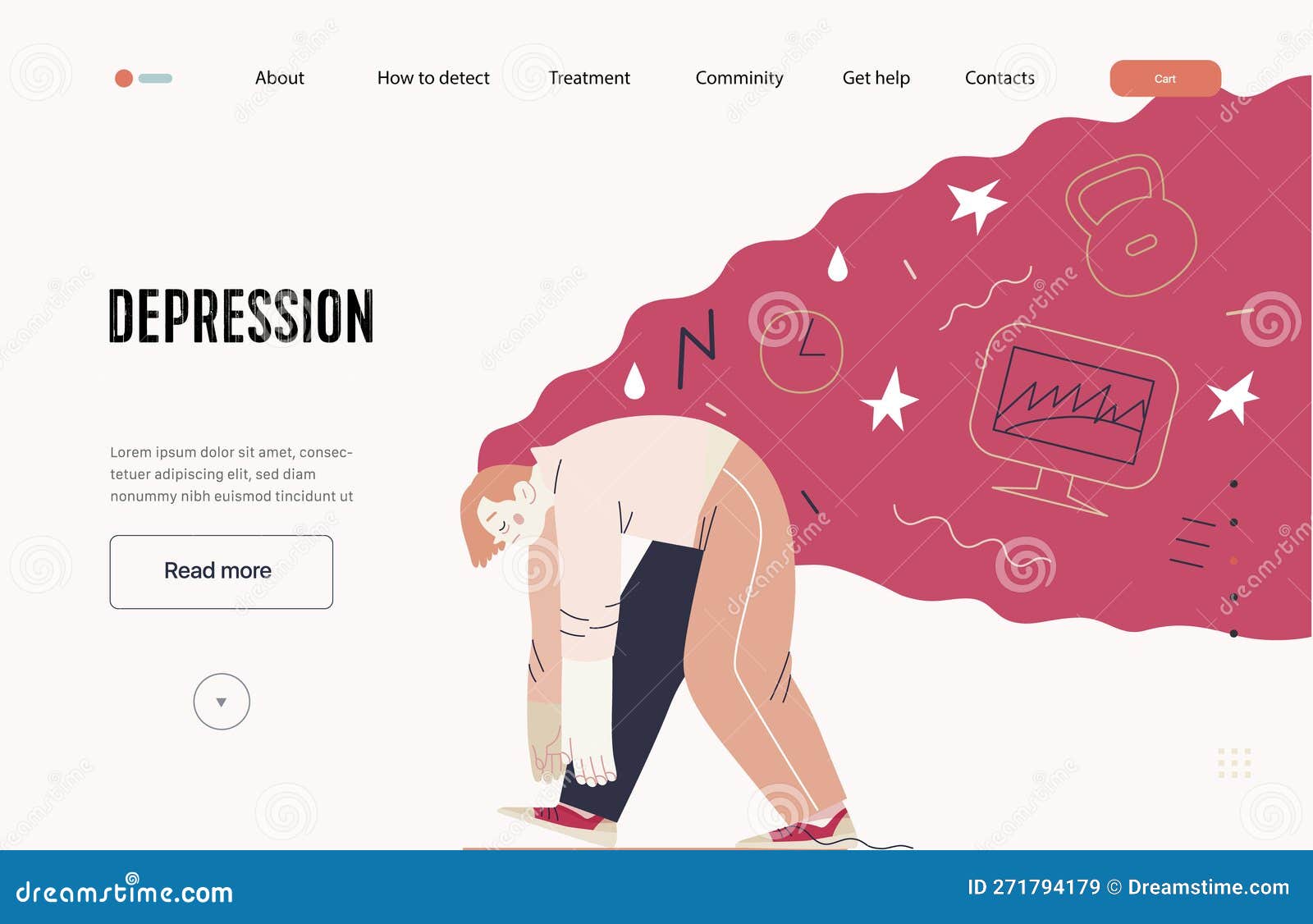 Mental Disorders Vector Web Template Stock Vector - Illustration of ...