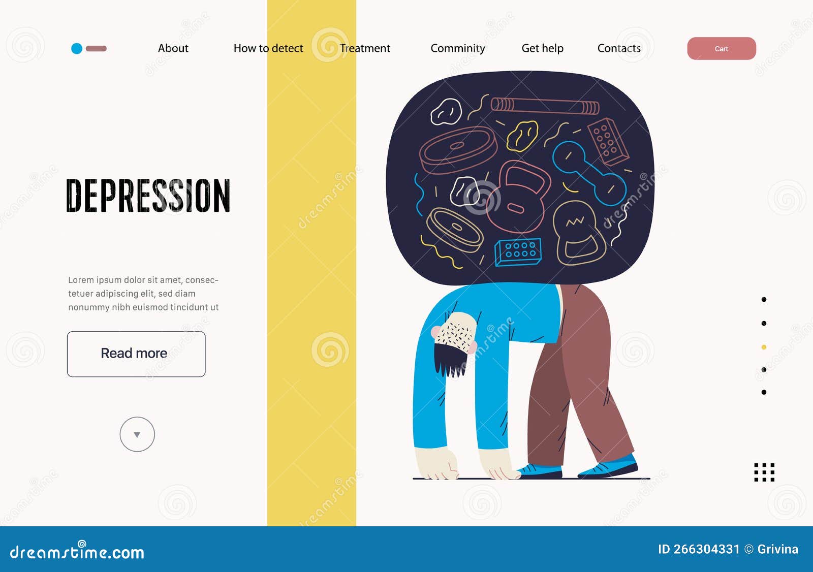 Mental Disorders Vector Web Template Stock Vector - Illustration of ...