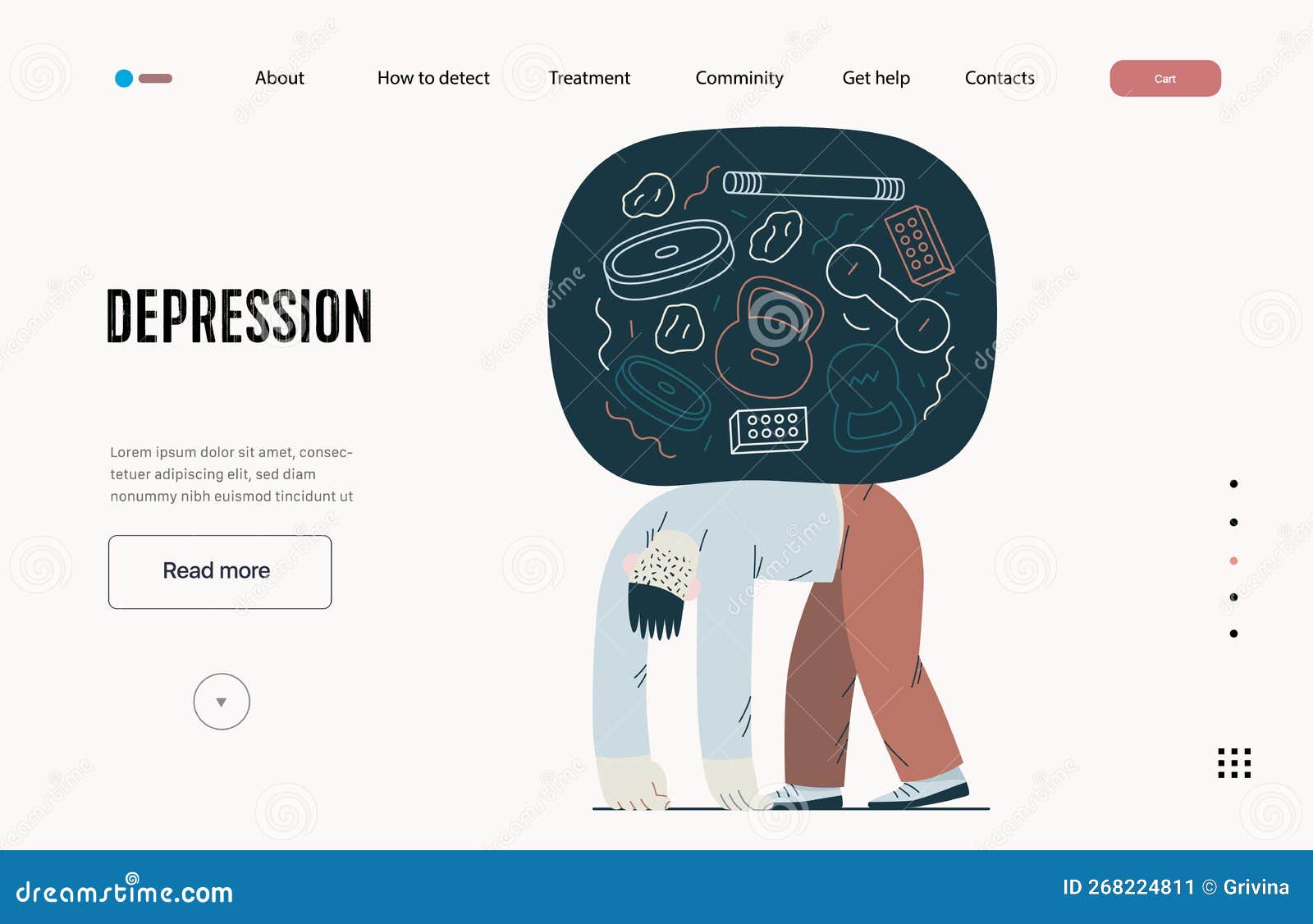 Mental Disorders Vector Web Template Stock Vector - Illustration of ...