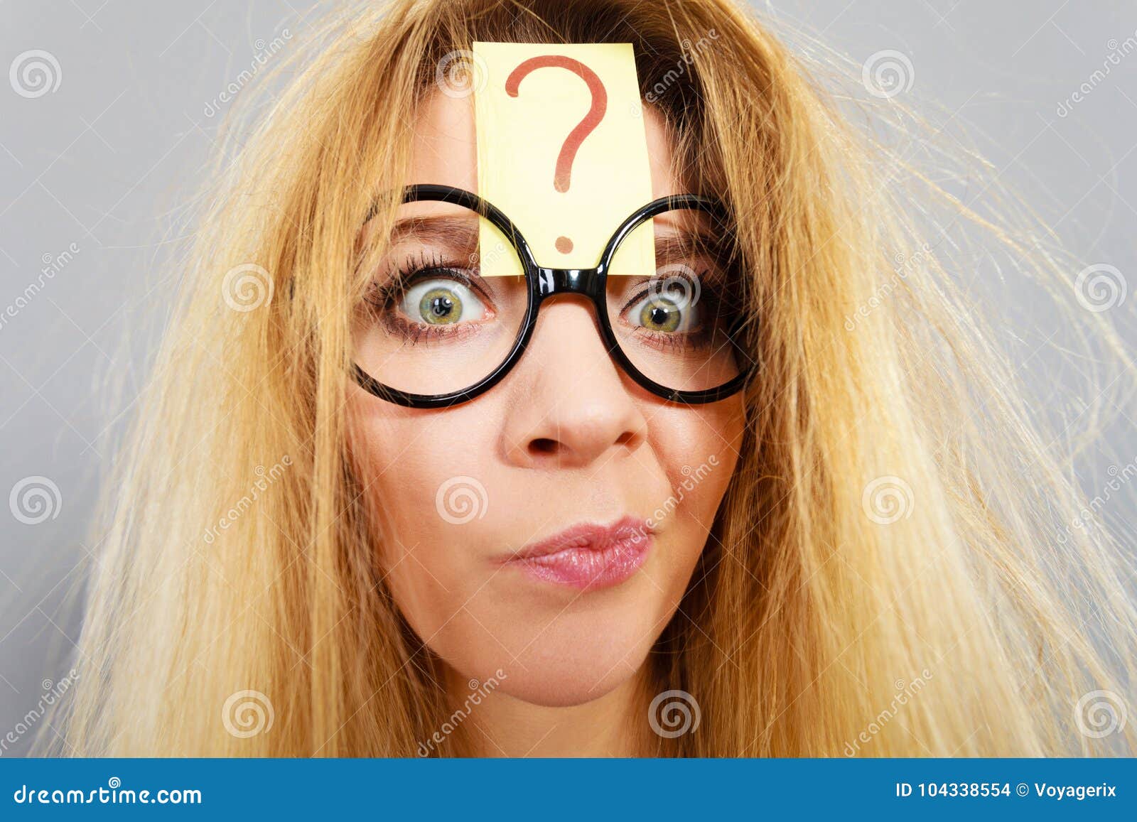 Tired Crazy Woman after Intensive Thinking Stock Photo - Image of woman ...