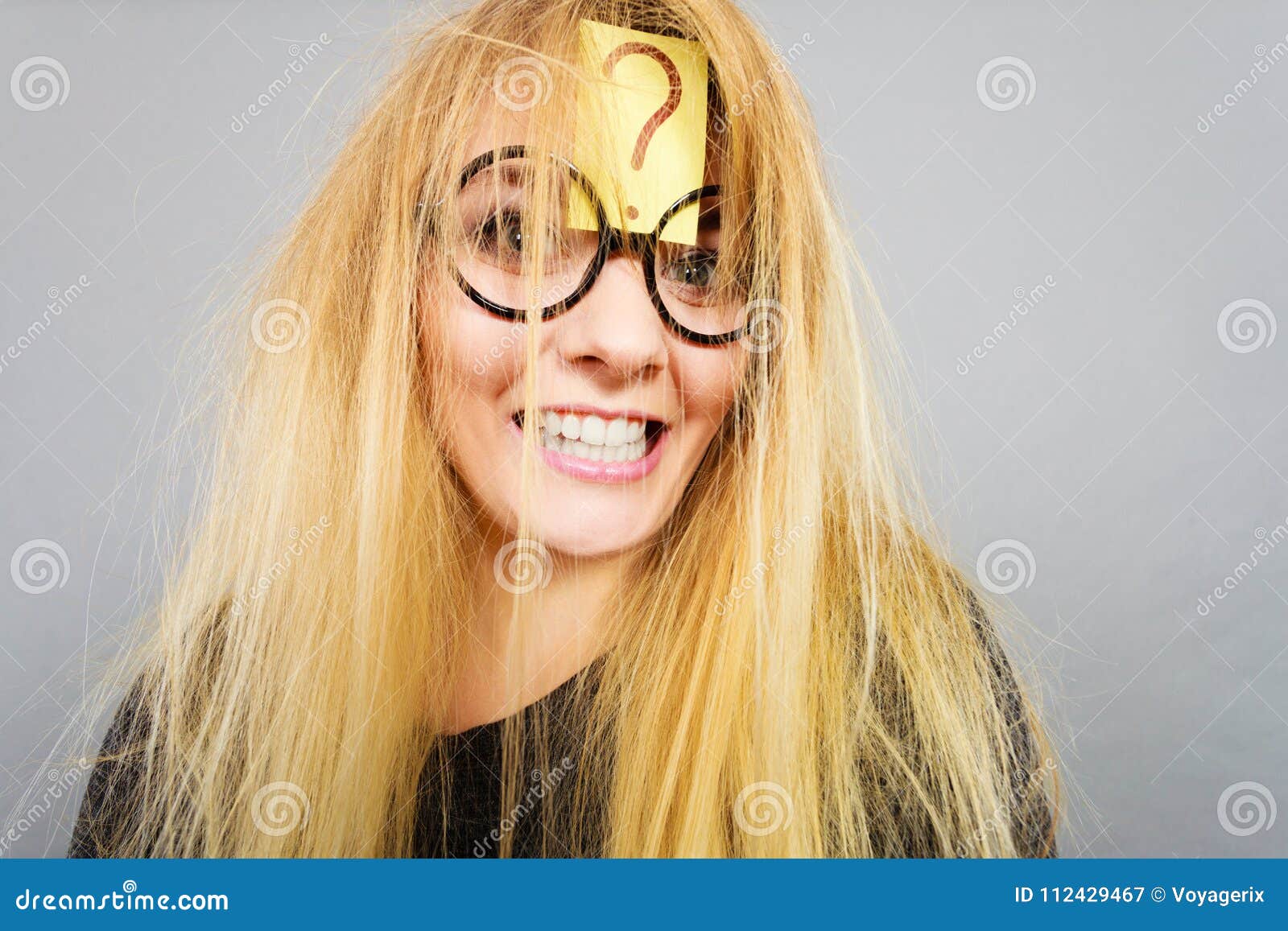 Tired Crazy Woman after Intensive Thinking Stock Image - Image of ...