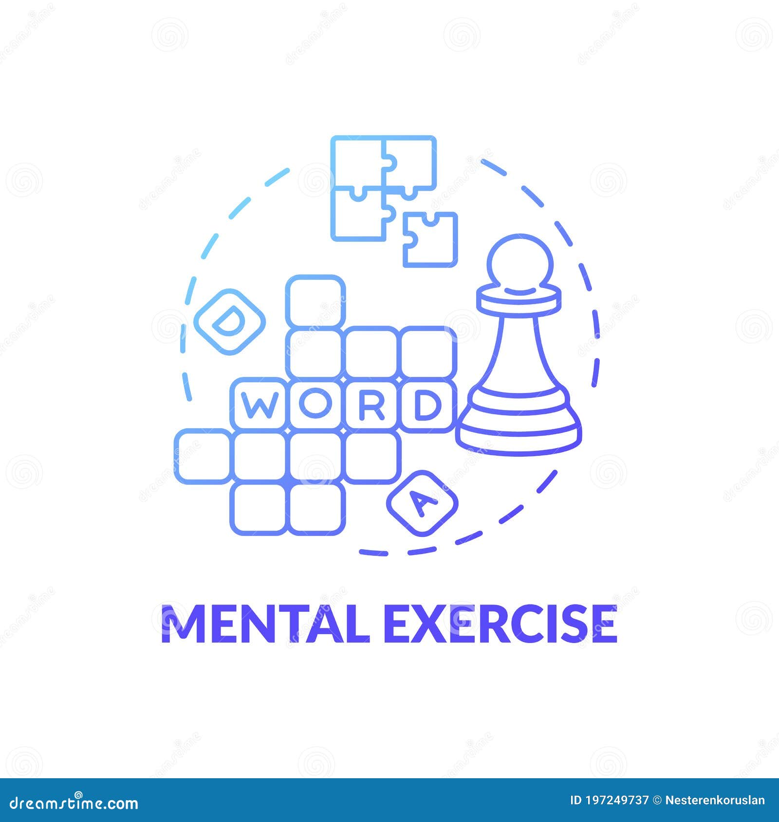 Mental Exercise Blue Gradient Concept Icon Stock Vector - Illustration ...