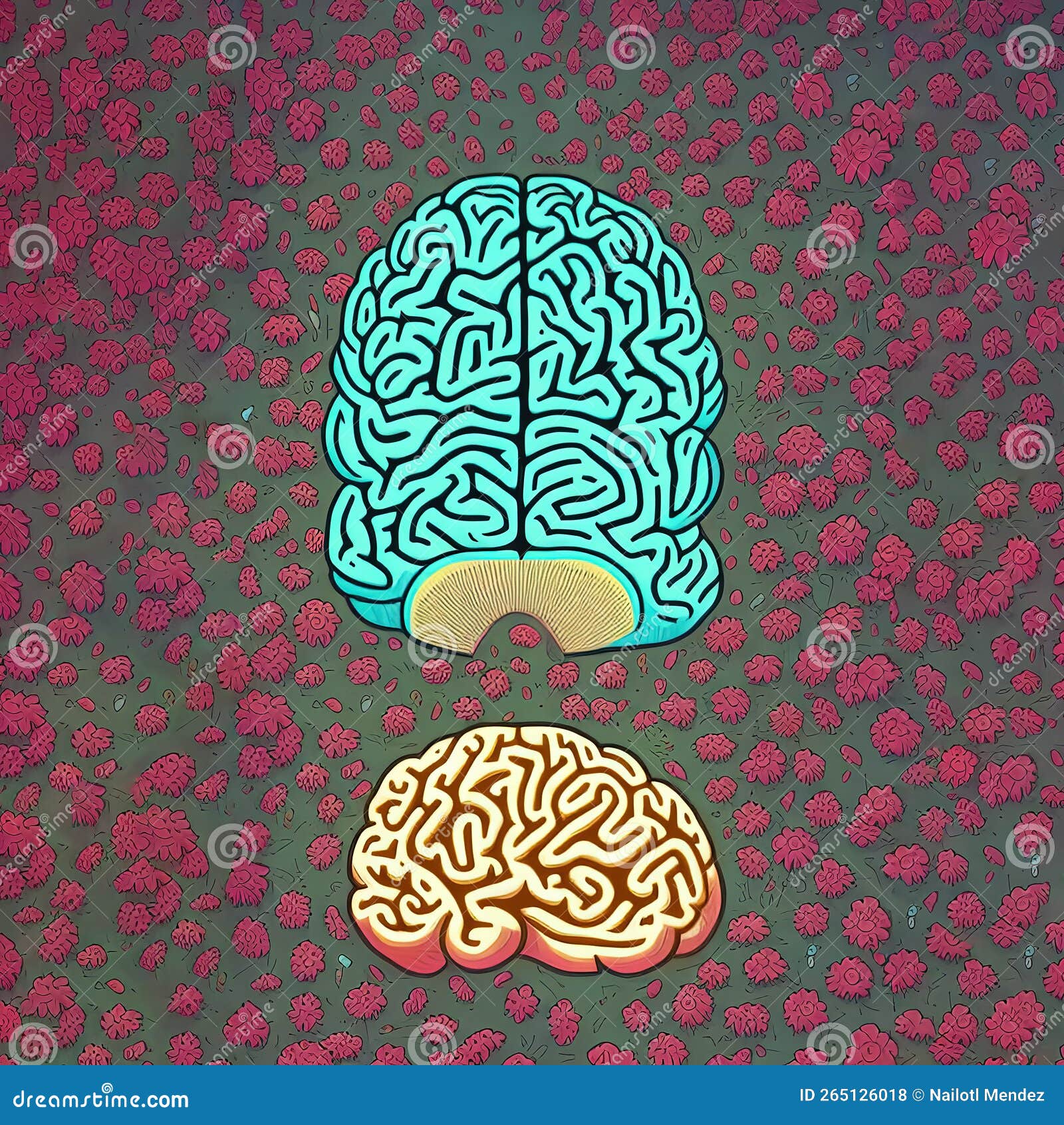Mental Growth Concept with Leafs Inside in the Drawing of Human Brain ...