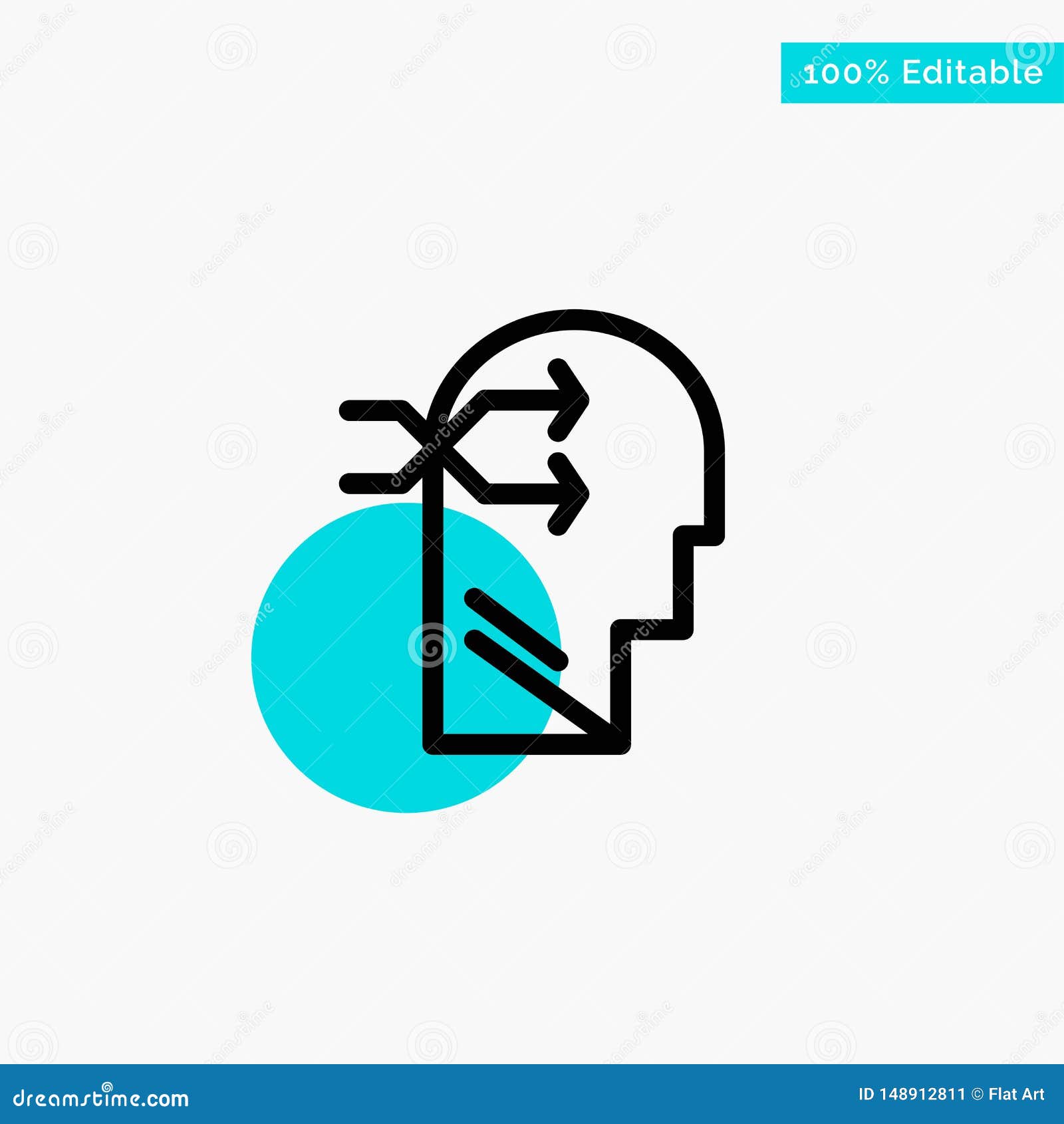 Mental Hang, Head, Brian, Thinking Turquoise Highlight Circle Point ...