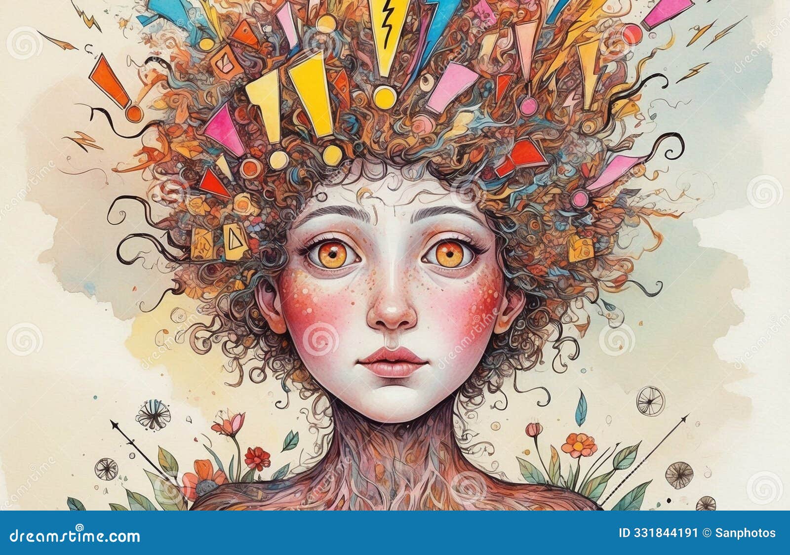 Anxiety S Alarms: a Visual Depiction of Mental Health and Burnout Stock ...