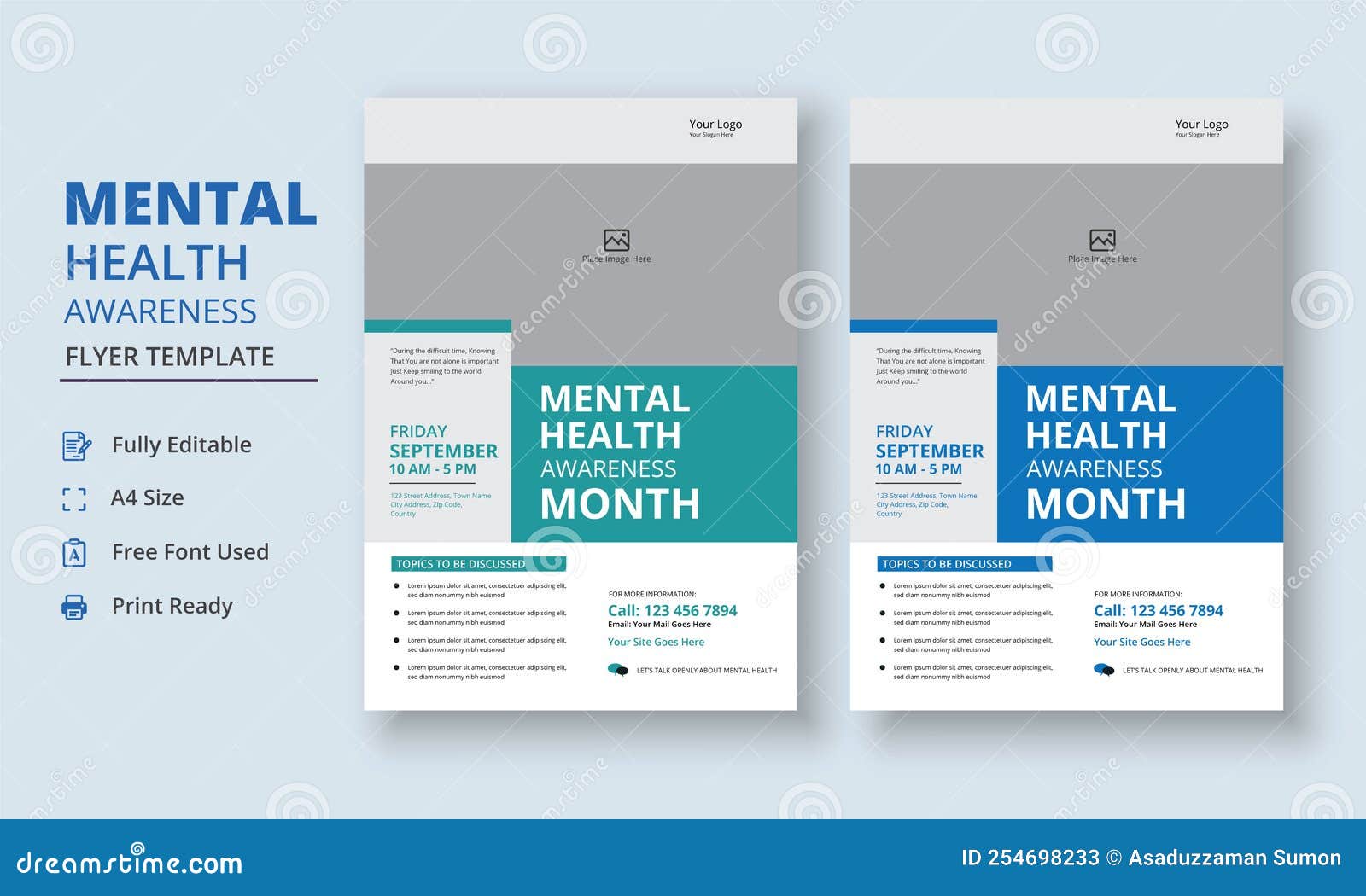 Mental Health Awareness Flyer Template, Mental Health Support Flyer ...